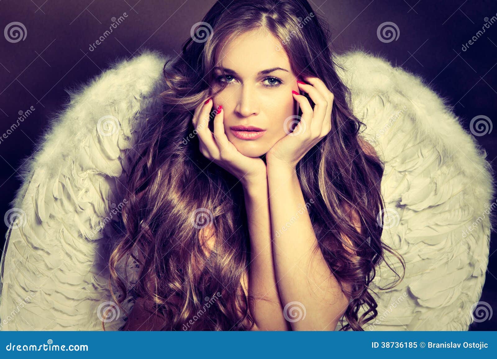 Mujer del ángel imagen de archivo. Imagen de pelo, cara - 38736185