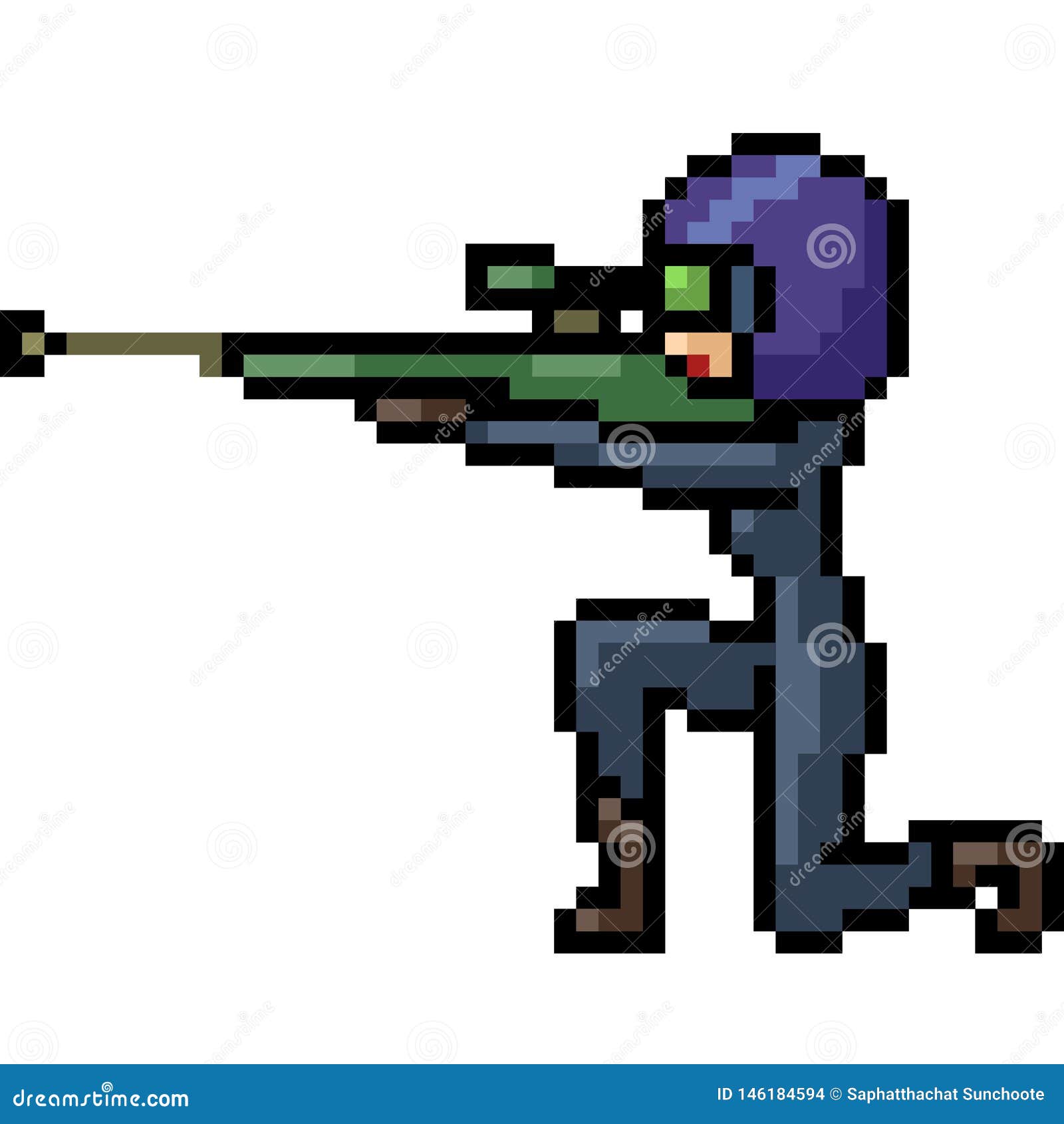 Mujer Del Asesino Del Arte Del Pixel Del Vector Ilustración del Vector ...