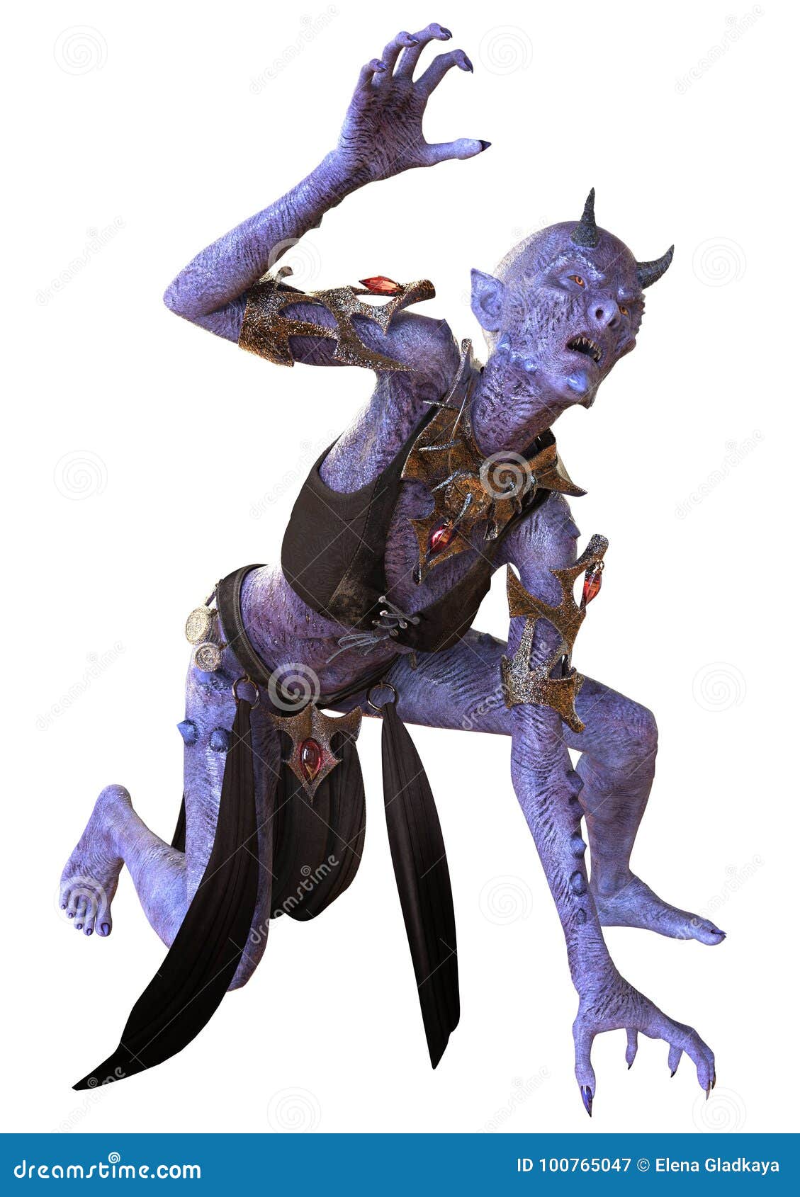 Mujer Del Demonio Aislada En El Ejemplo Blanco 3D Stock de ilustración ...