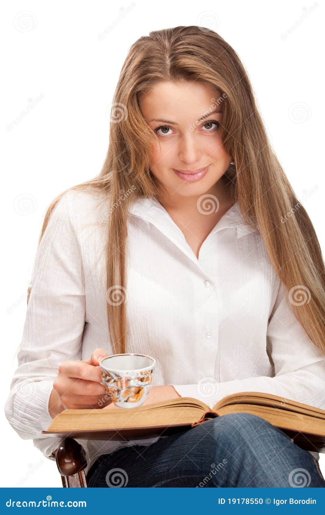 Mujer Del Estudiante Con El Libro Foto de archivo - Imagen de persona ...