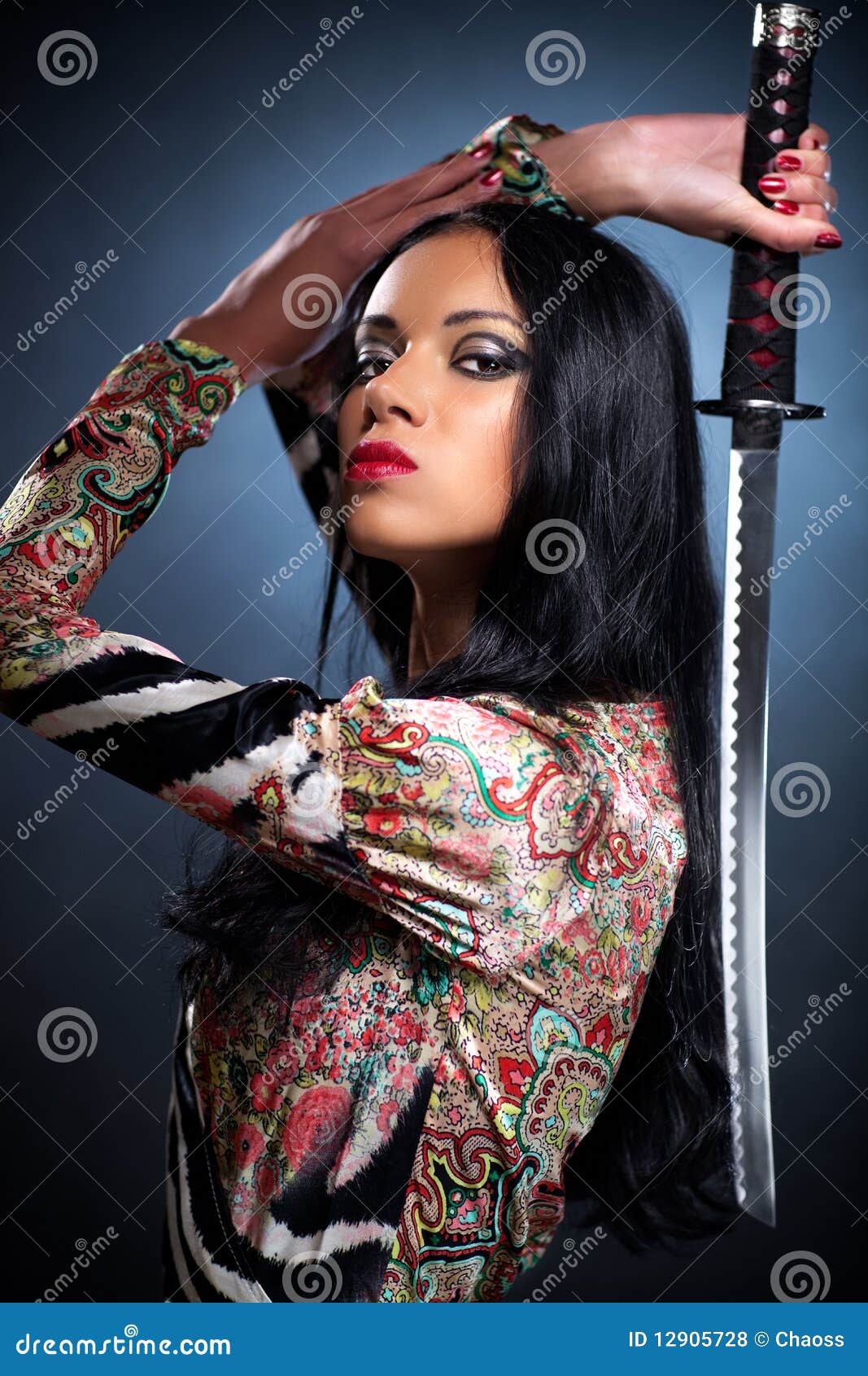 Mujer del samurai foto de archivo. Imagen de muchacha - 12905728