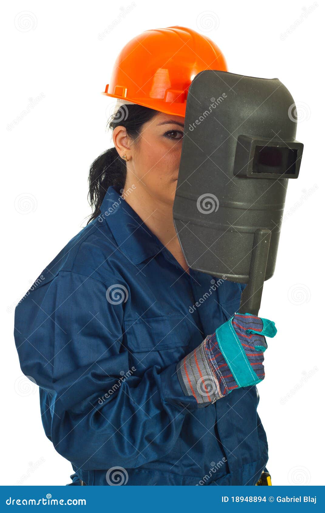 Mujer del soldador foto de archivo. Imagen de contratista - 18948894