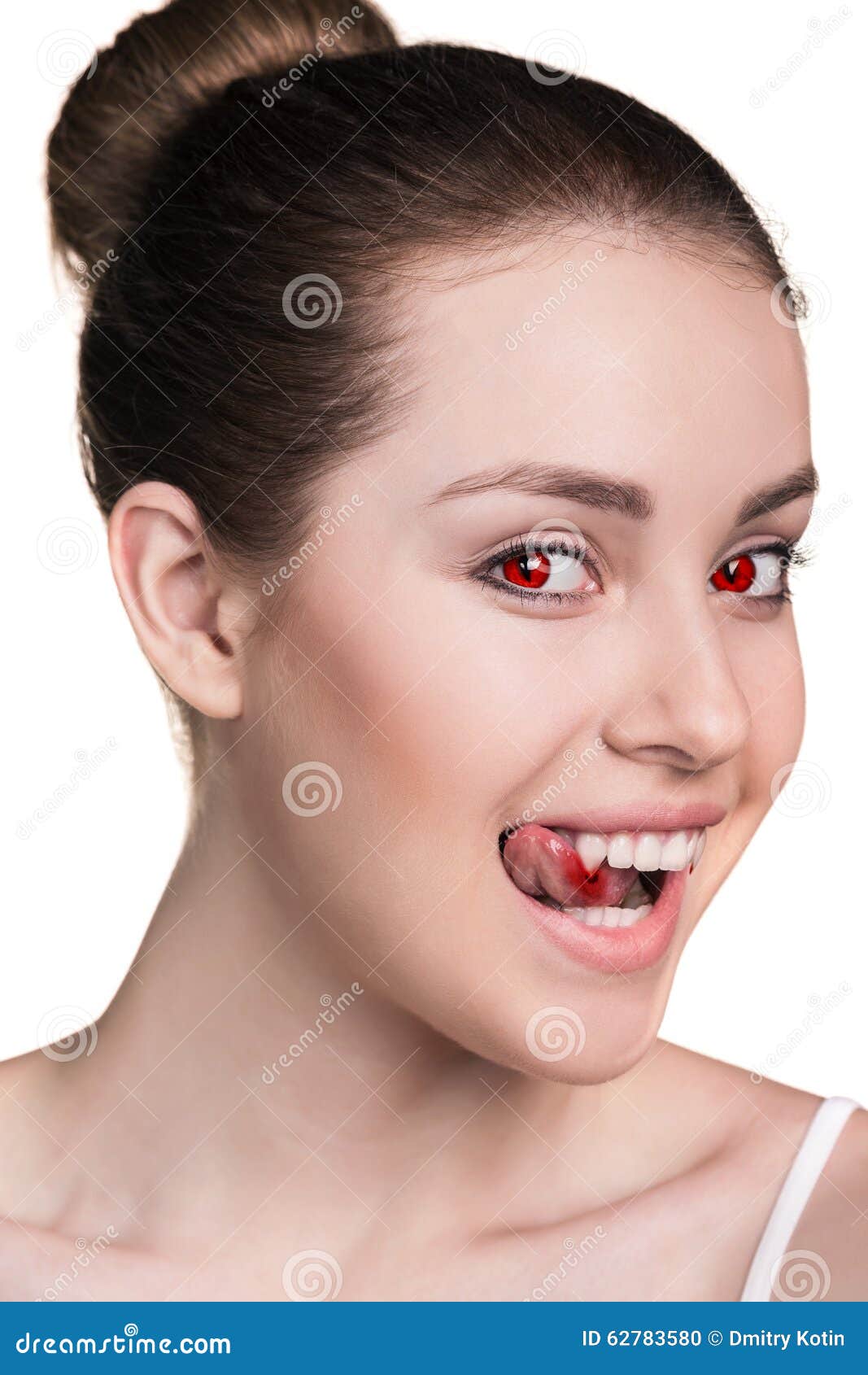 Mujer Del Vampiro Con Los Colmillos Foto de archivo - Imagen de arte ...