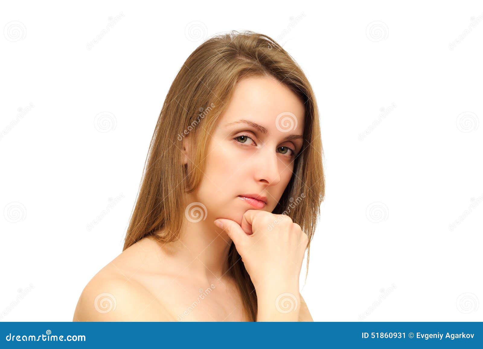 Mujer Desconcertada Aislada En Blanco Imagen de archivo - Imagen de ...