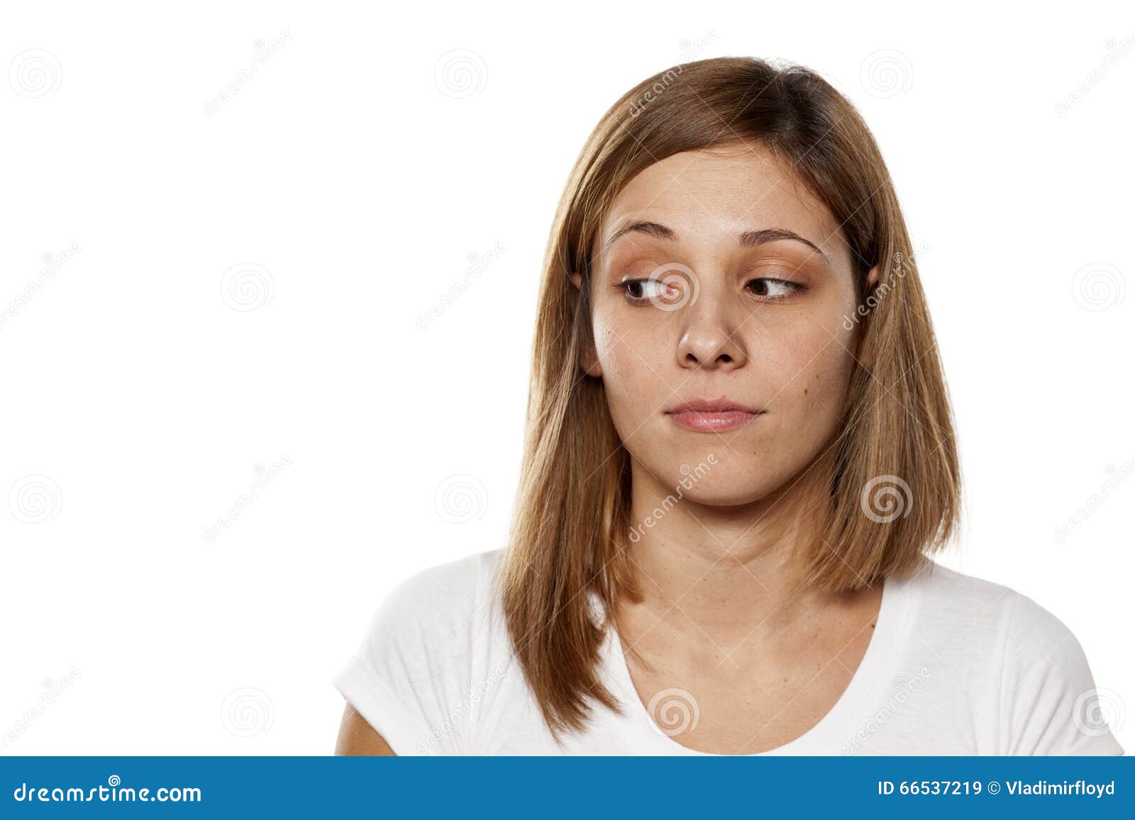 Mujer desconfiada imagen de archivo. Imagen de gente - 66537219