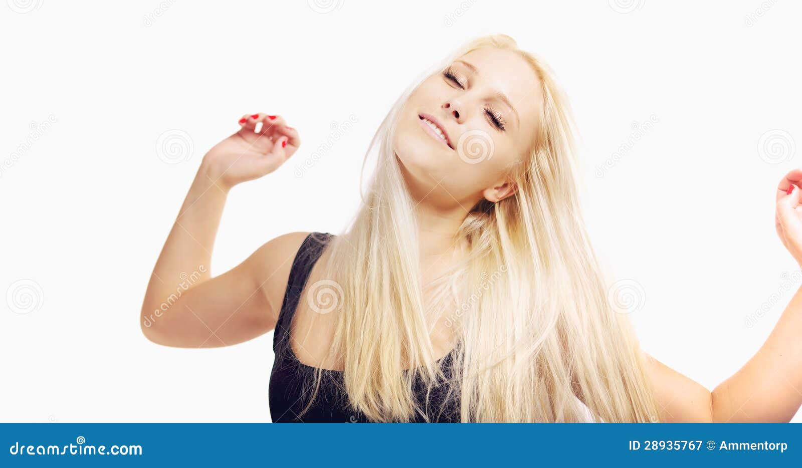 Mujer Despreocupada Con Los Brazos Outstretched Imagen de archivo ...