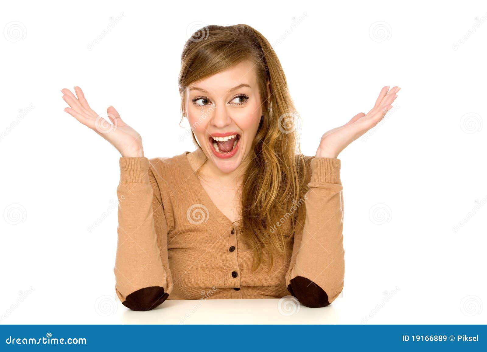 Mujer emocionada imagen de archivo. Imagen de hermoso - 19166889