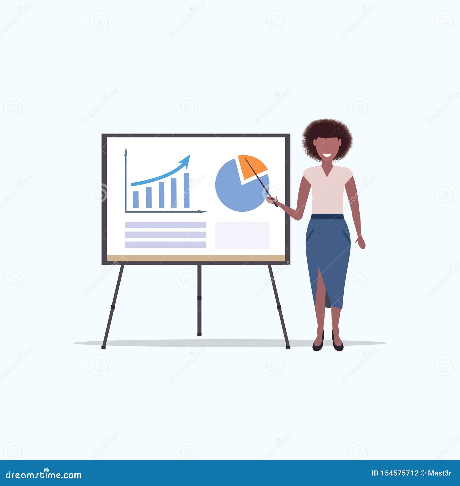 Mujer Empresaria Que Presenta Un Gráfico Informativo Sobre Una Mujer De