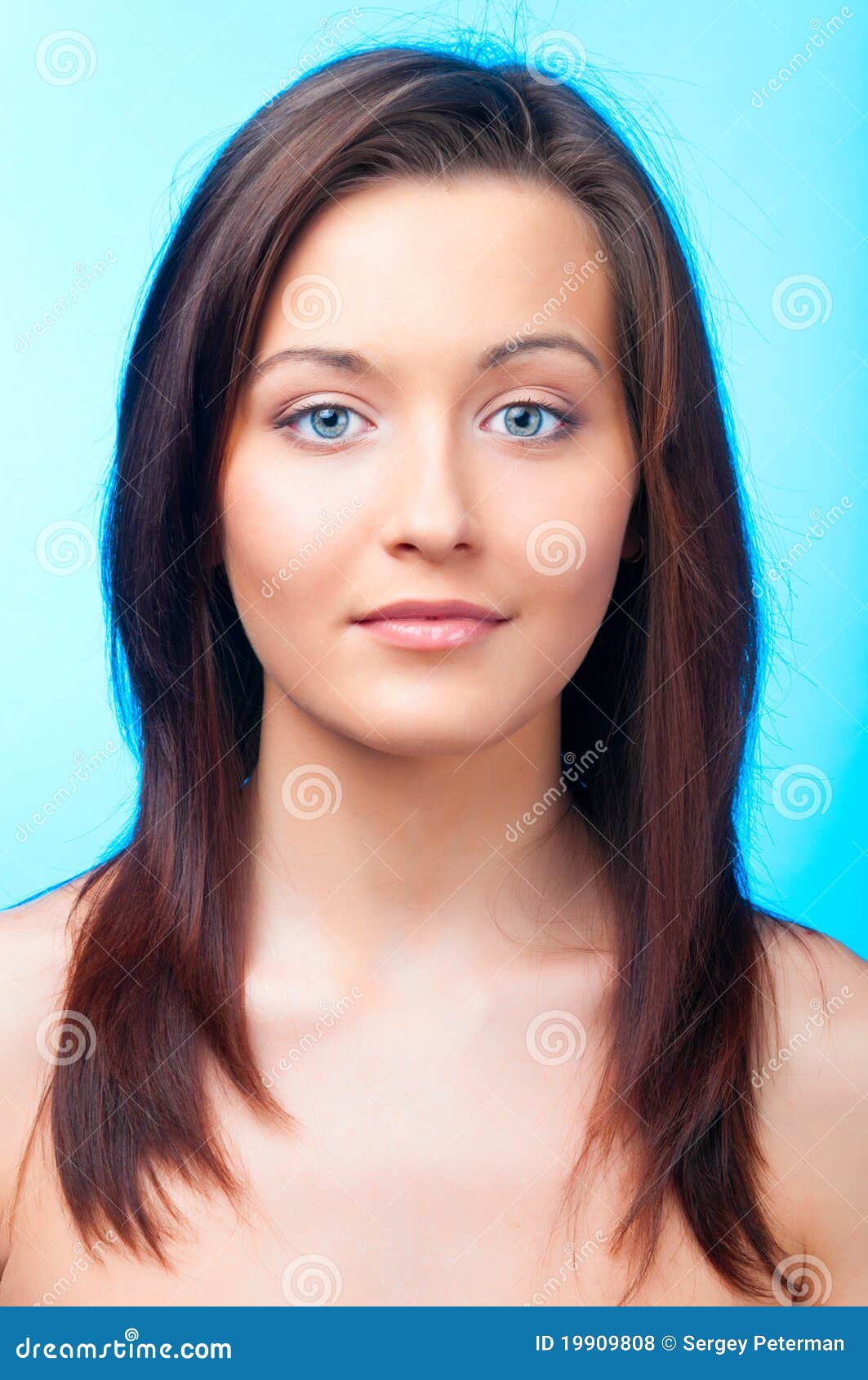 Mujer en azul foto de archivo. Imagen de cara, gente - 19909808