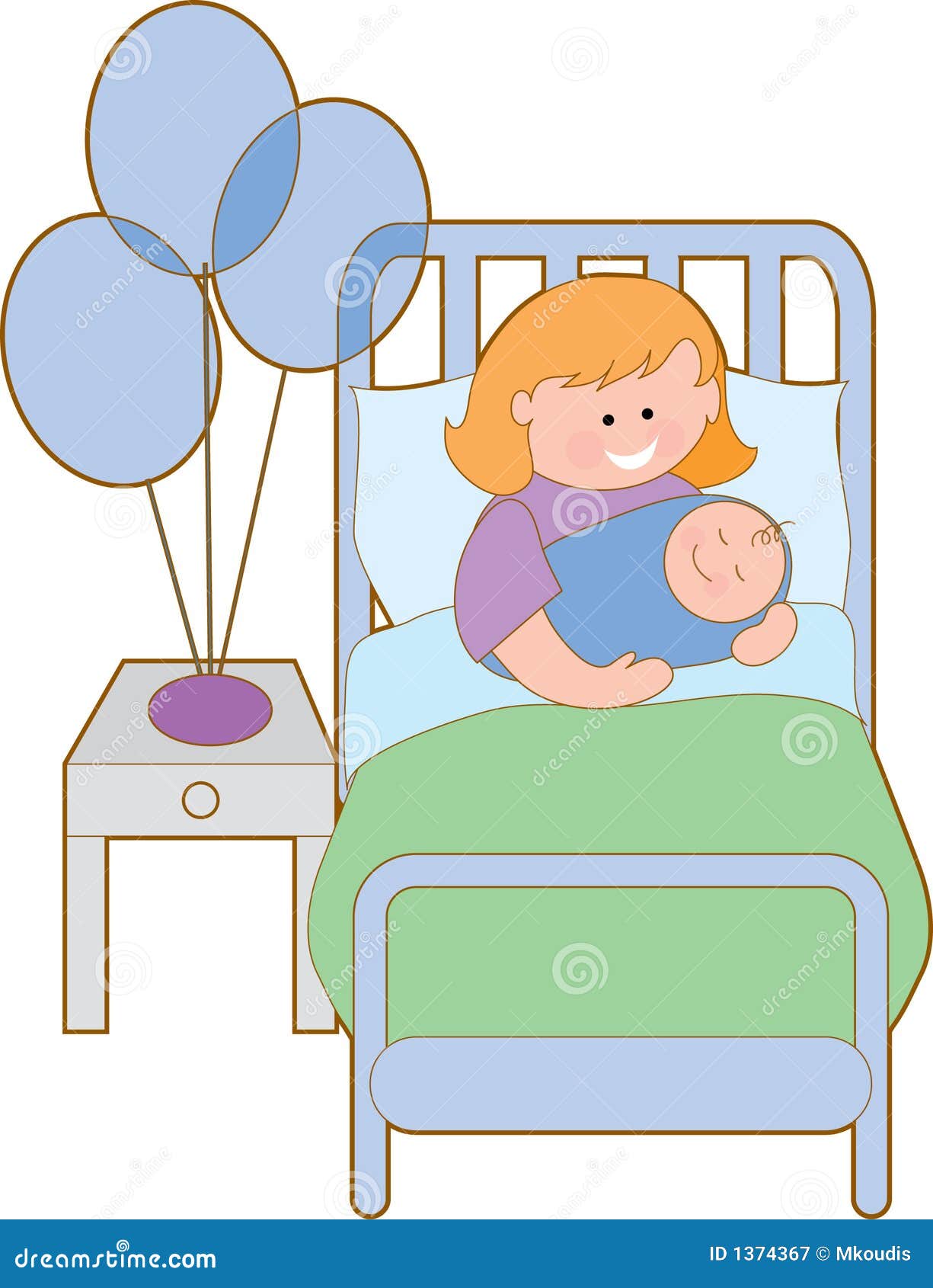 Mujer en hospital ilustración del vector. Ilustración de manta - 1374367