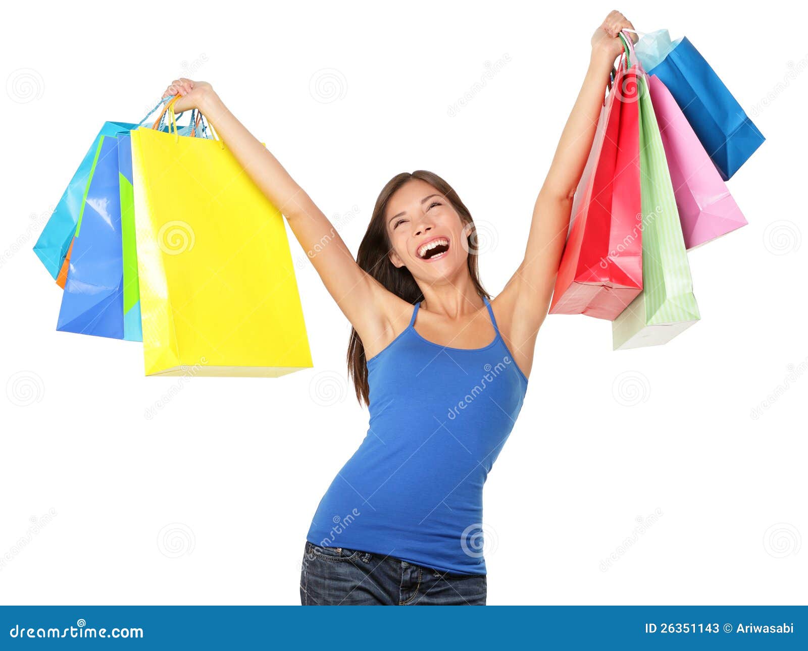 Mujer feliz de las compras imagen de archivo. Imagen de muchacha - 26351143