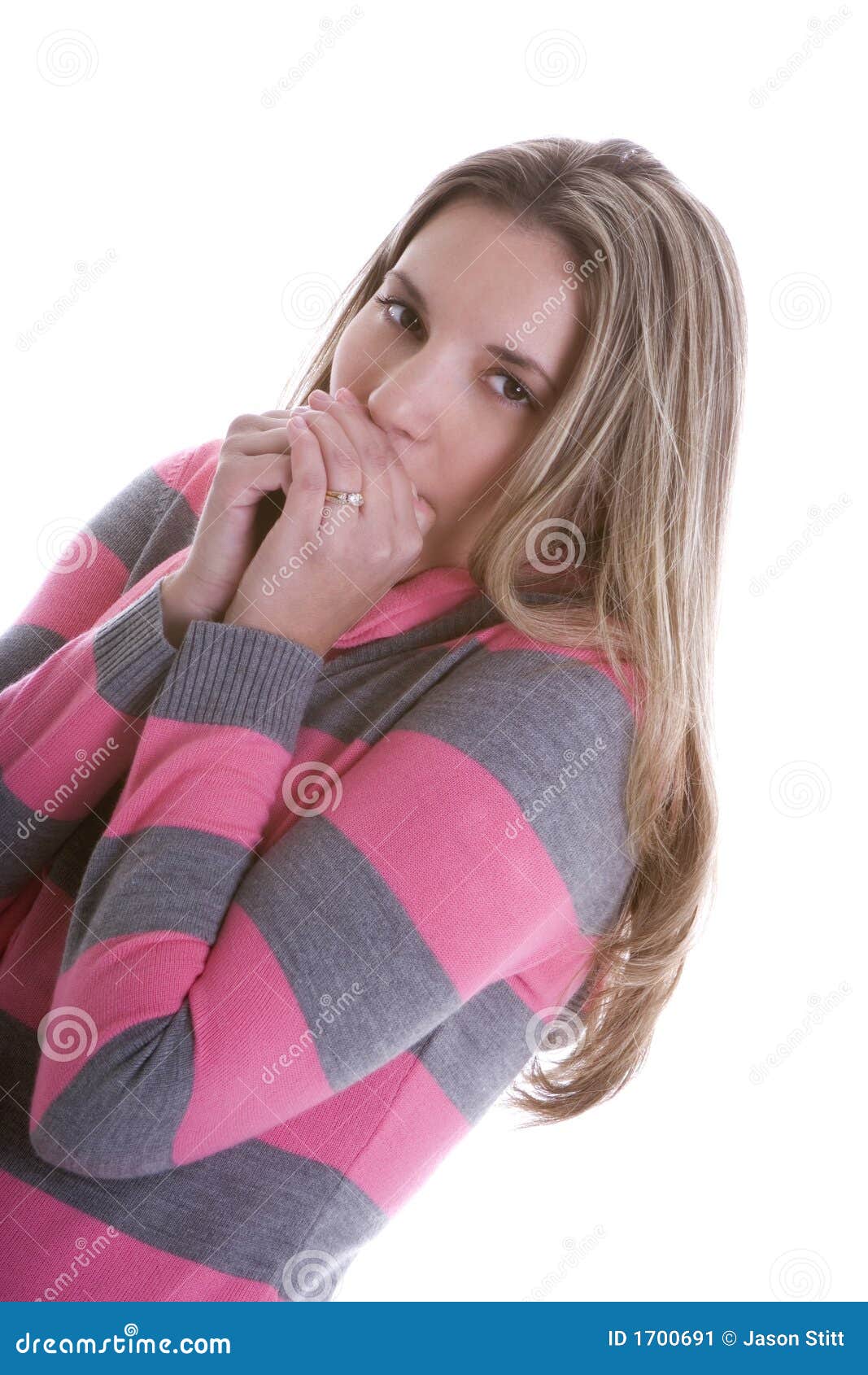 Mujer fría imagen de archivo. Imagen de mujer, aislado - 1700691