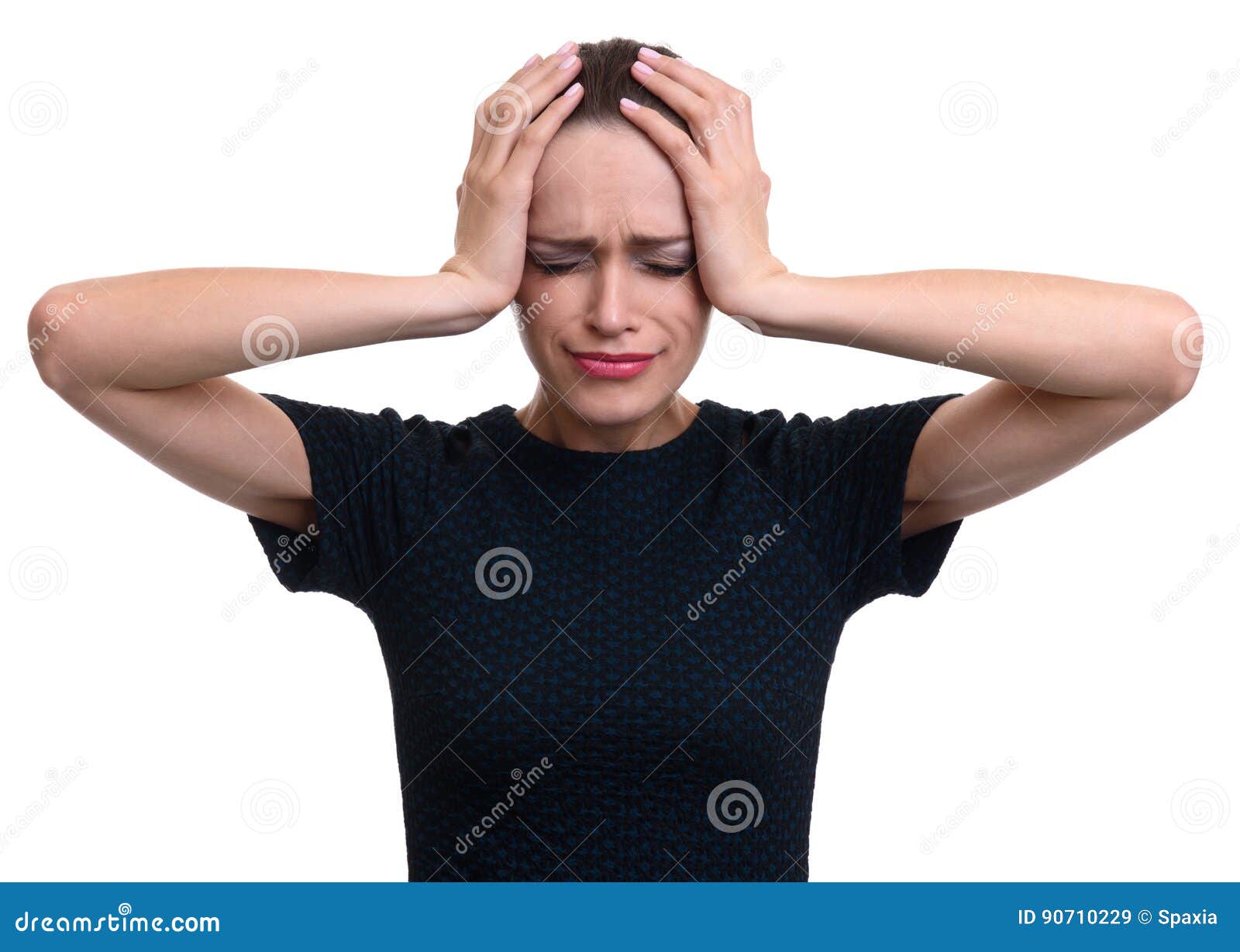 Mujer Frustrada Aislada En Blanco Imagen de archivo - Imagen de crisis ...