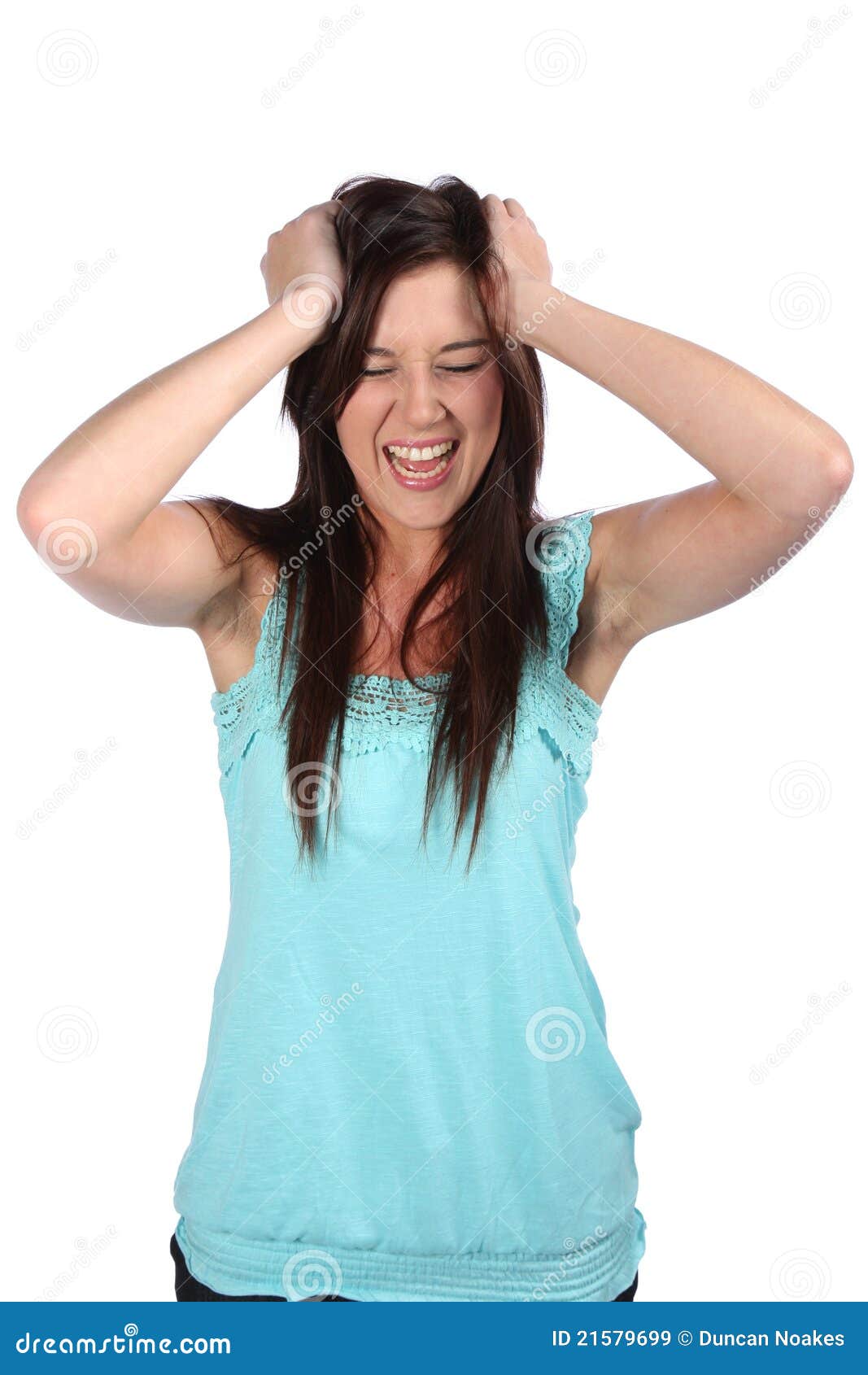 Mujer frustrada que grita imagen de archivo. Imagen de aislado - 21579699