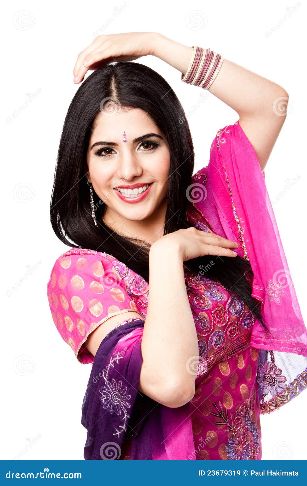 Mujer Hindú India Sonriente Feliz Imagen de archivo - Imagen de bufanda ...