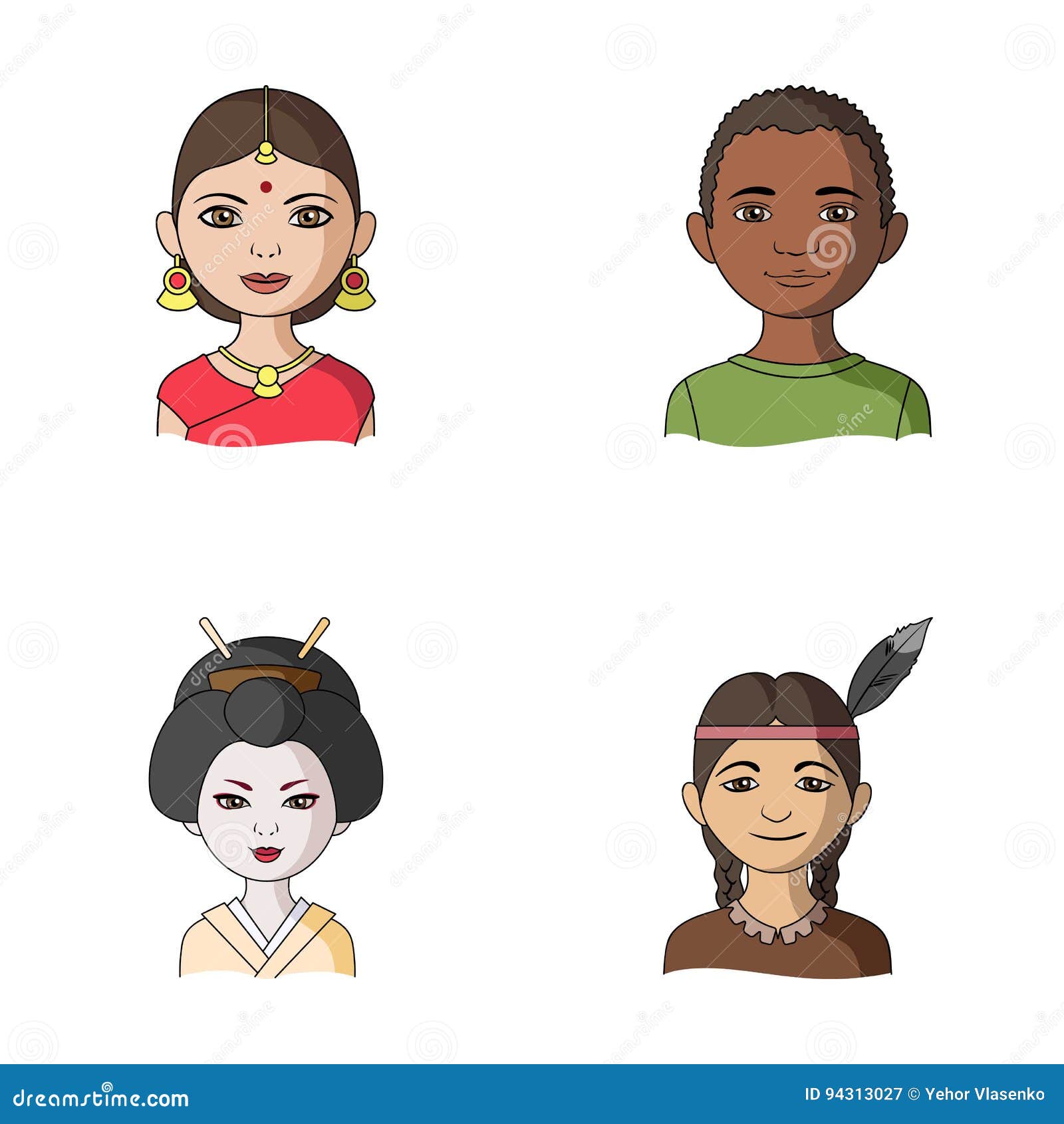 Mujer India, Africano, Japonés, Indio Los Iconos Determinados De La ... Mujer India, Africano, Japonés, Indio Los Iconos Determinados De La ...
