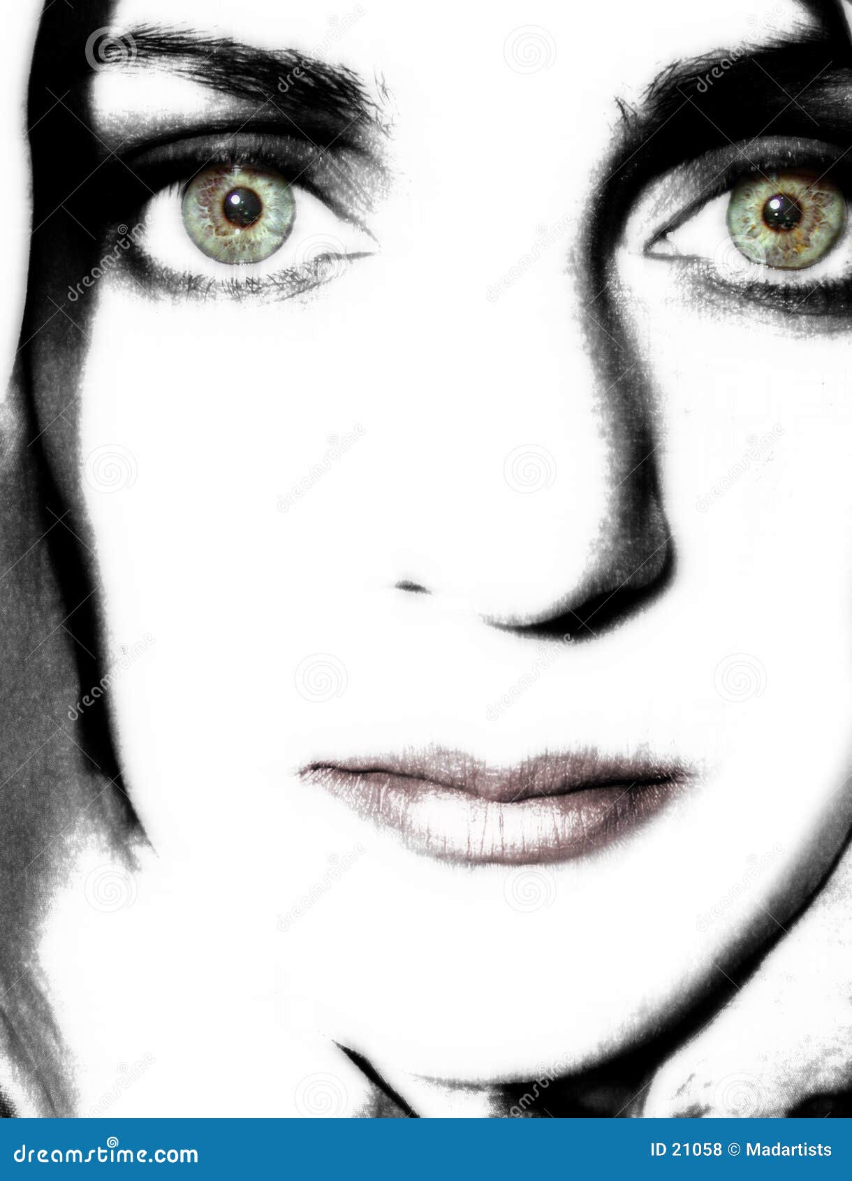 Mujer Joven 2 Del Alto Contraste Stock de ilustración - Ilustración de ...