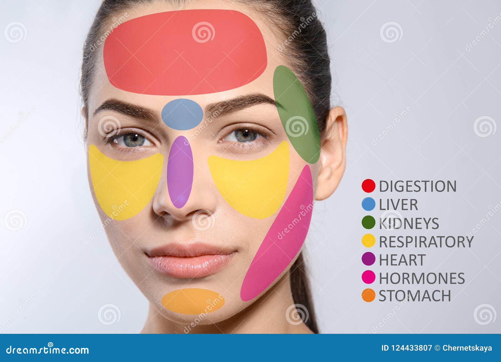 Mujer Joven Con El Mapa De La Cara Del Acné Imagen de archivo - Imagen ...