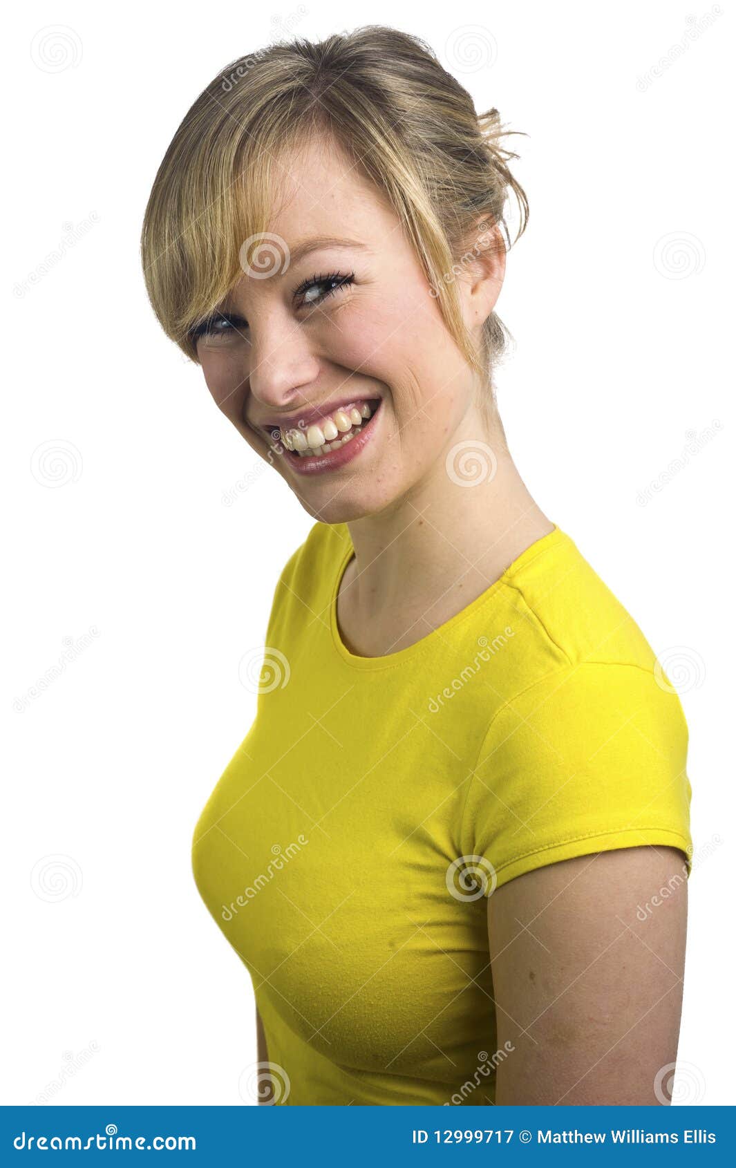 Mujer joven feliz imagen de archivo. Imagen de mirada - 12999717