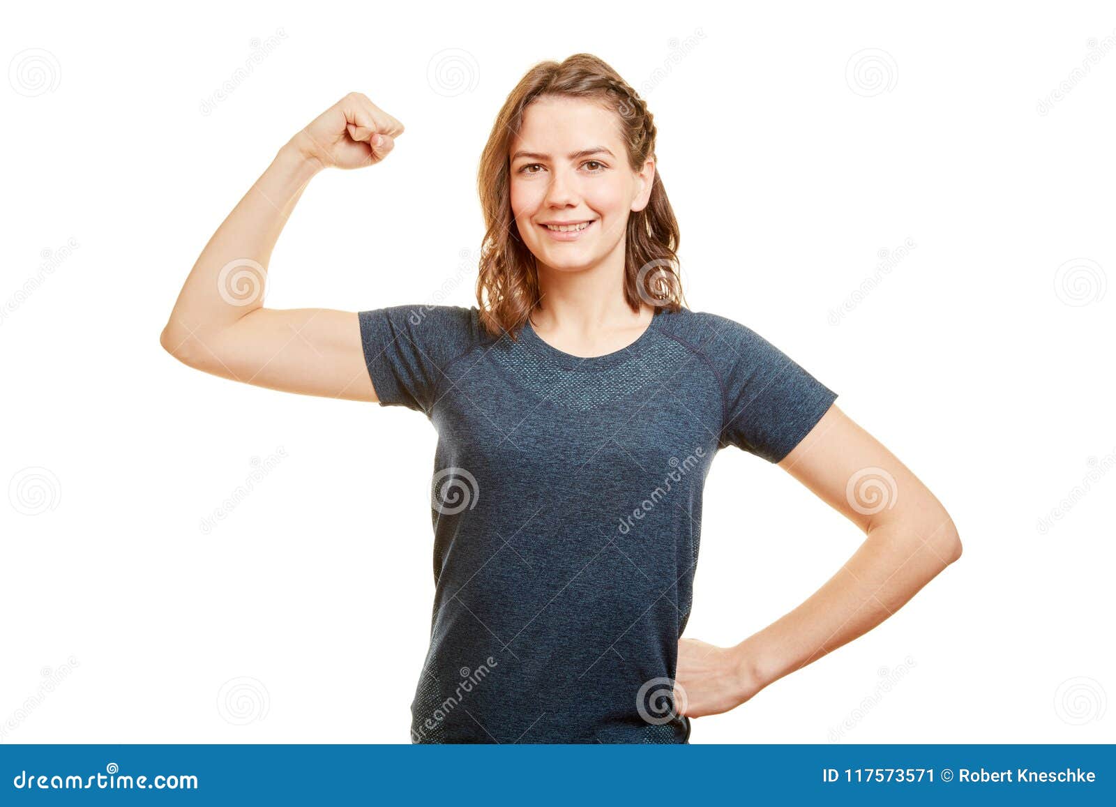 Mujer Joven Fuerte Como Instructor Personal Imagen de archivo - Imagen ...