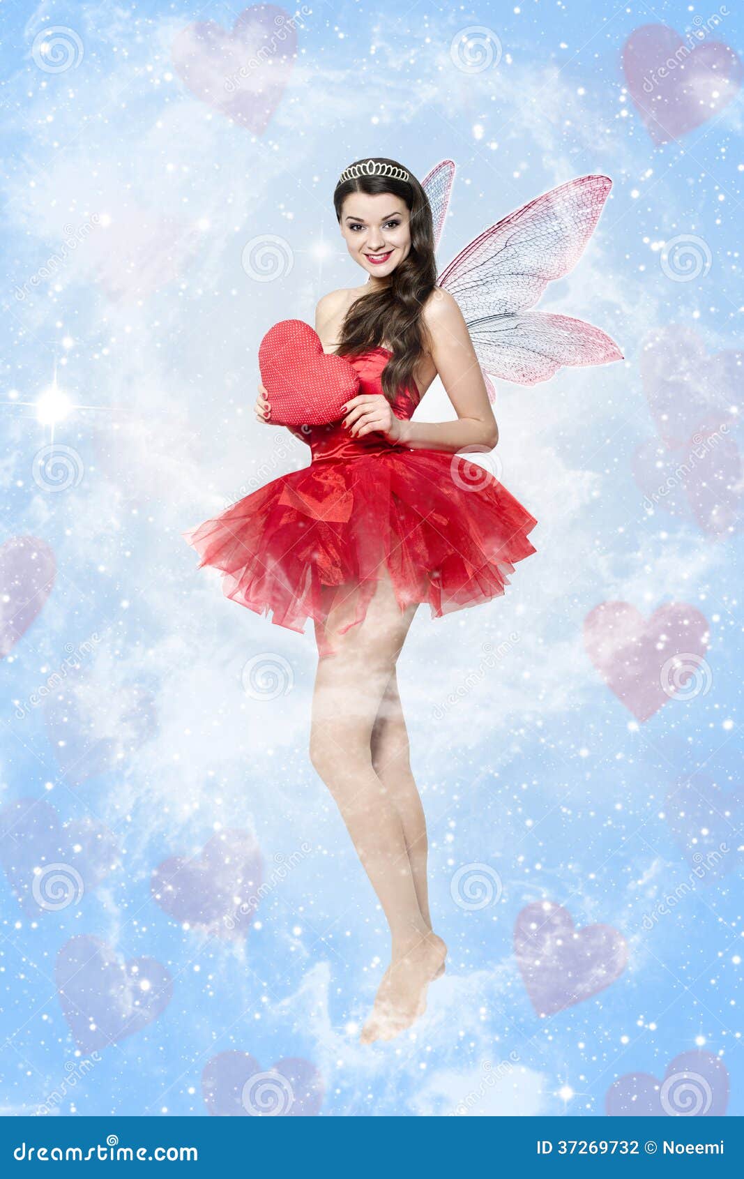 Mujer Joven Hermosa Como Hada Del Amor Foto de archivo - Imagen de ...