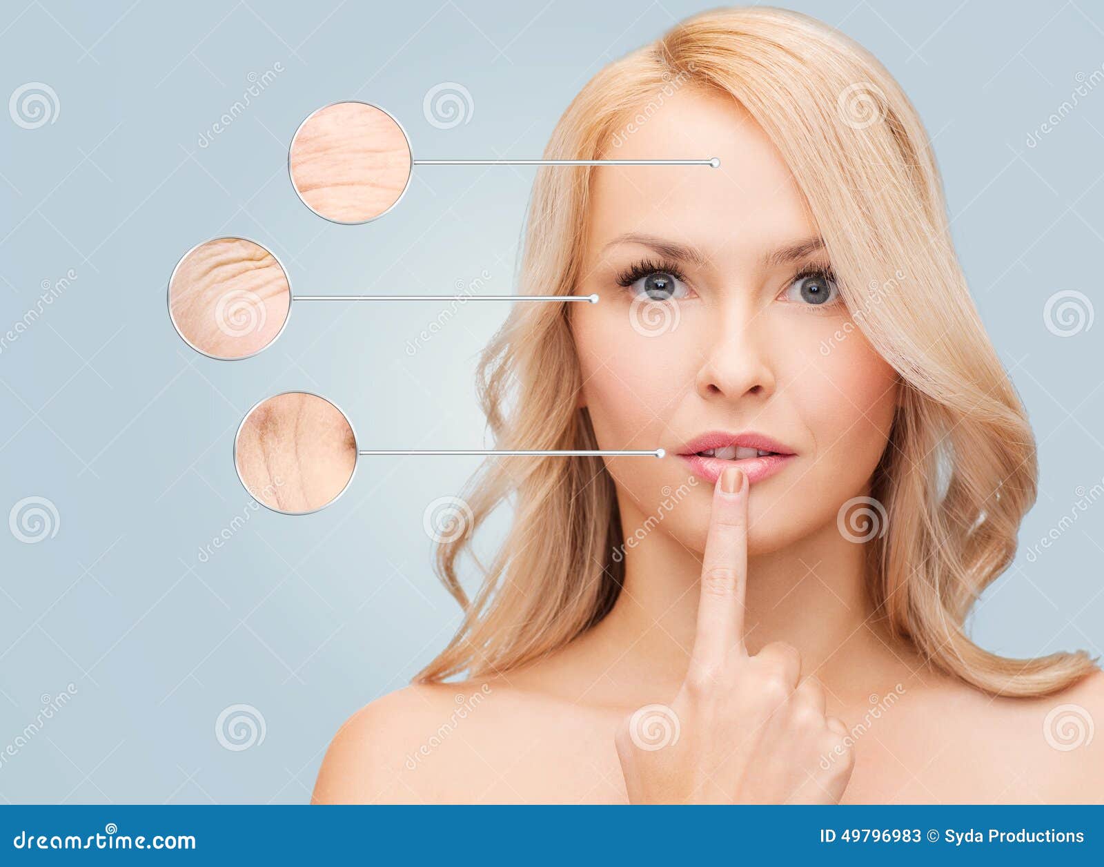 Mujer Joven Hermosa Que Toca Sus Labios Imagen de archivo - Imagen de ...