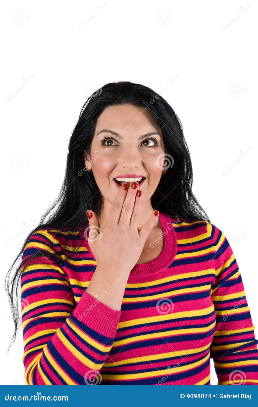 Mujer joven sorprendida foto de archivo. Imagen de negro - 9098074