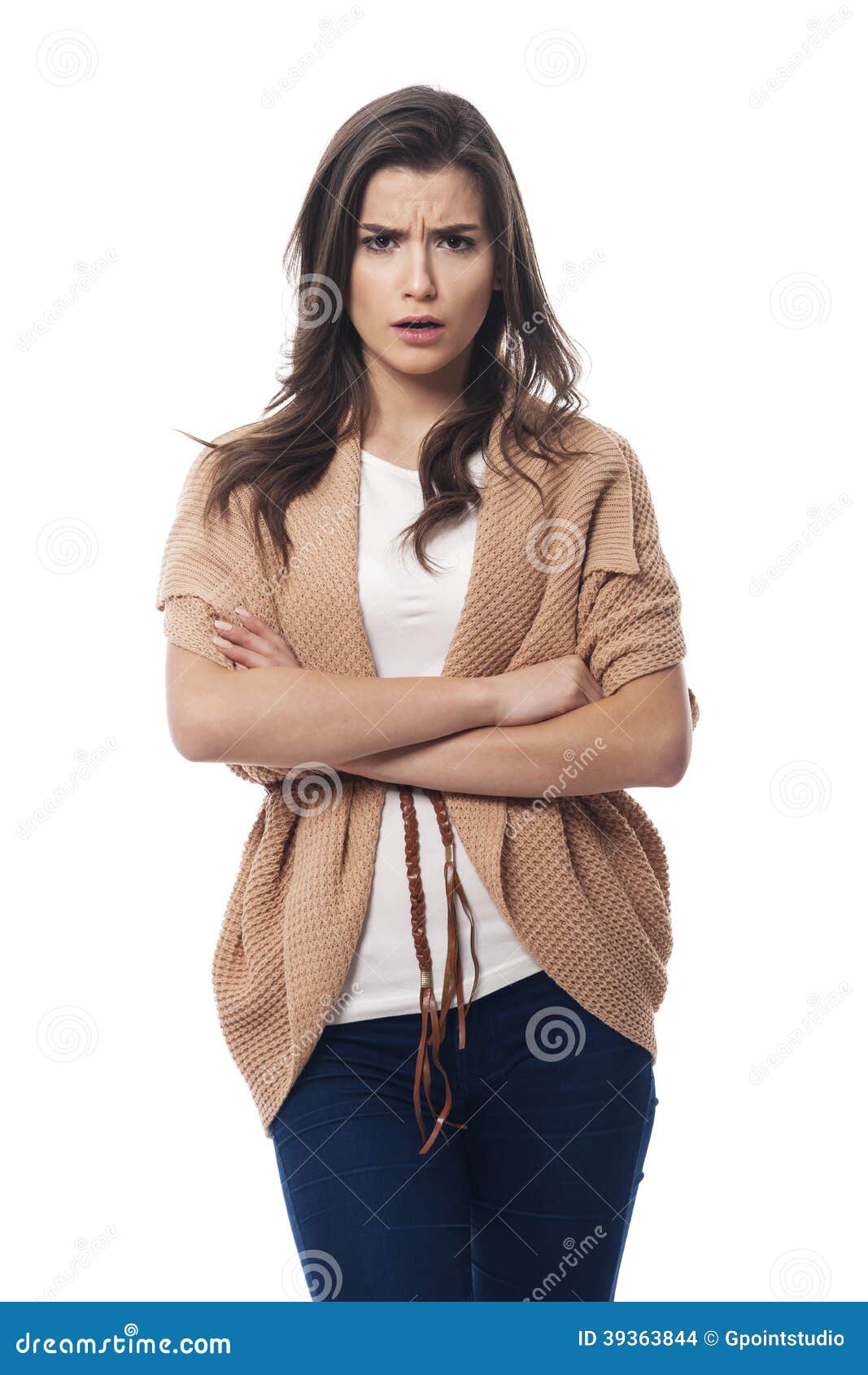 Mujer joven subrayada foto de archivo. Imagen de problemas - 39363844