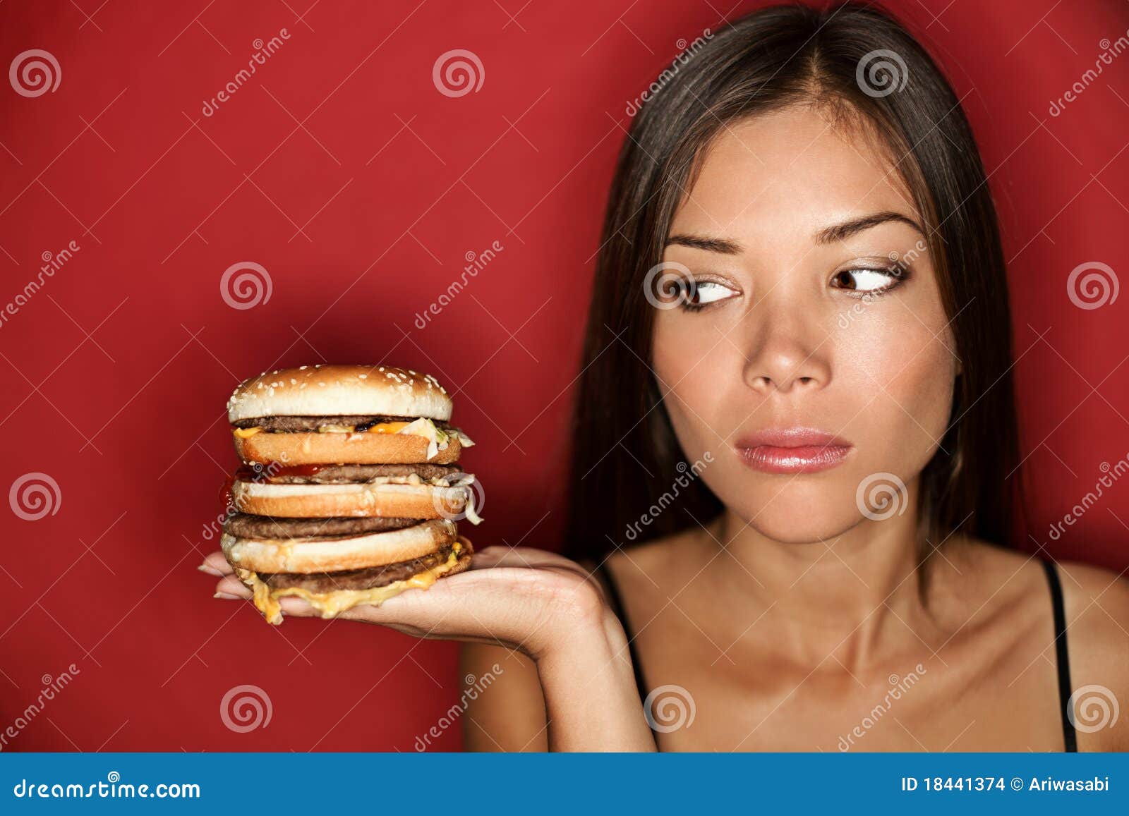 Mujer Malsana De La Comida Basura Foto de archivo - Imagen de hembra ...