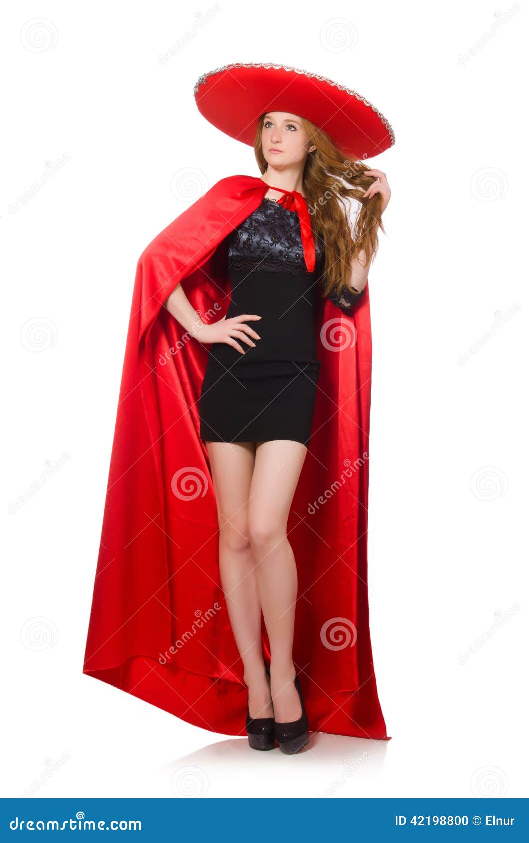 Mujer Mexicana En Ropa Roja Foto de archivo - Imagen de hembra, cara ...