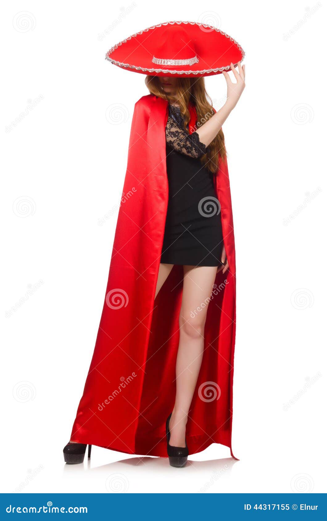 Mujer Mexicana En Ropa Roja Imagen de archivo - Imagen de aislado ...