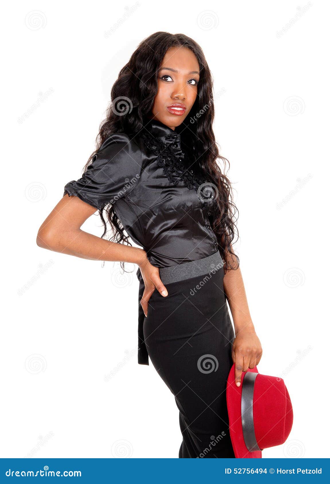 Mujer negra alta preciosa foto de archivo. Imagen de hembra - 52756494