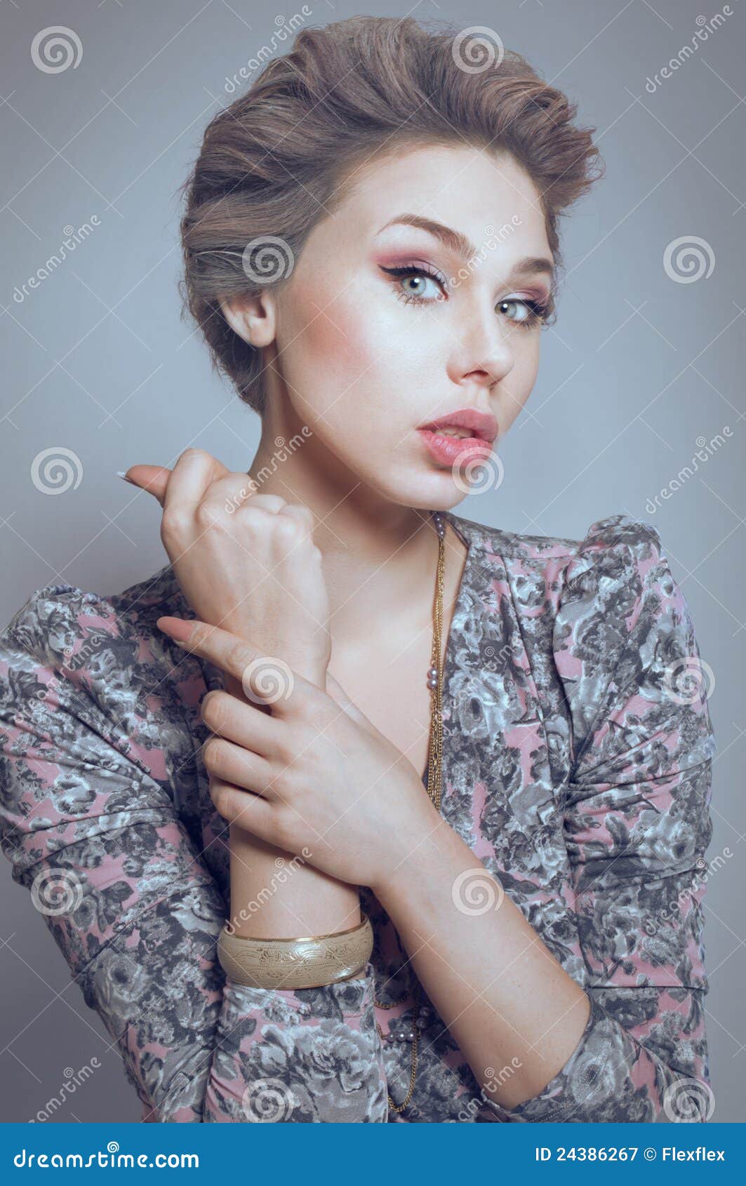 Mujer pálida Gray-haired imagen de archivo. Imagen de cara - 24386267