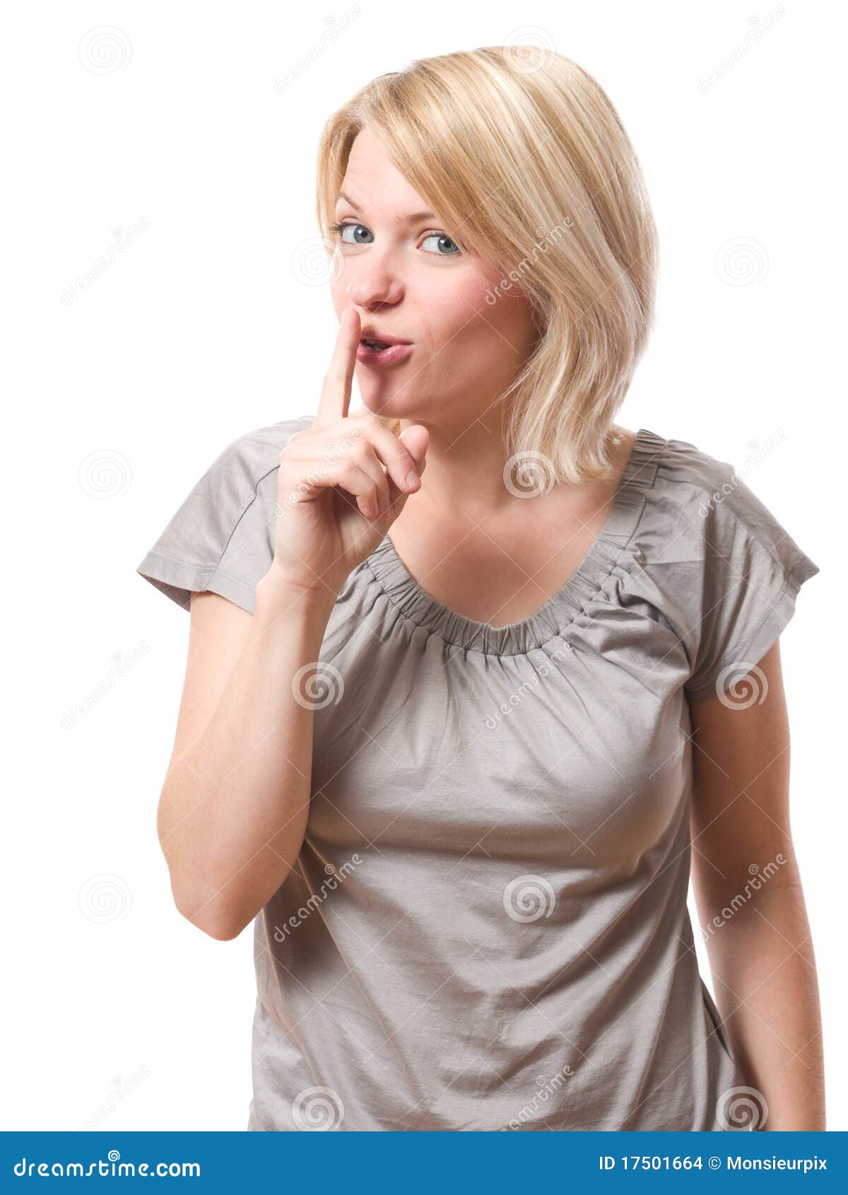 Mujer que dice el shh foto de archivo. Imagen de gesto - 17501664