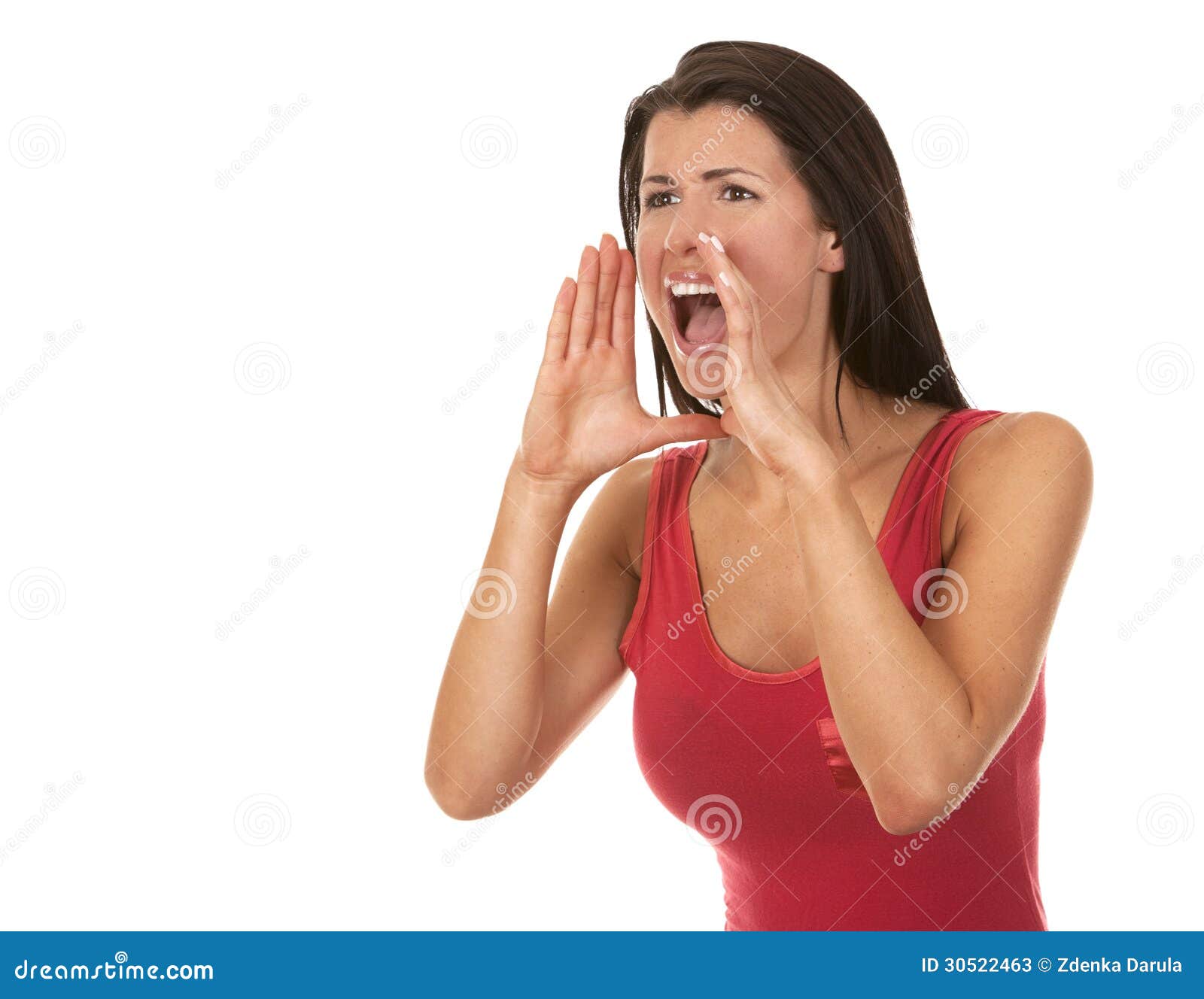 Mujer que grita imagen de archivo. Imagen de blanco, humano - 30522463