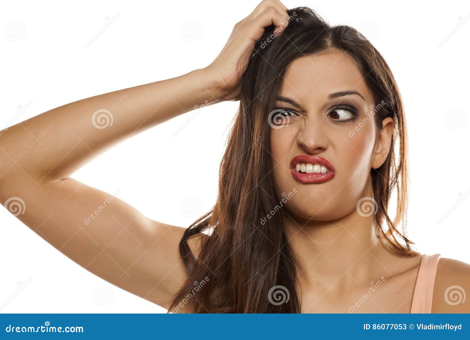 Mujer Que Hace La Cara Tonta Imagen de archivo - Imagen de muchacha ...