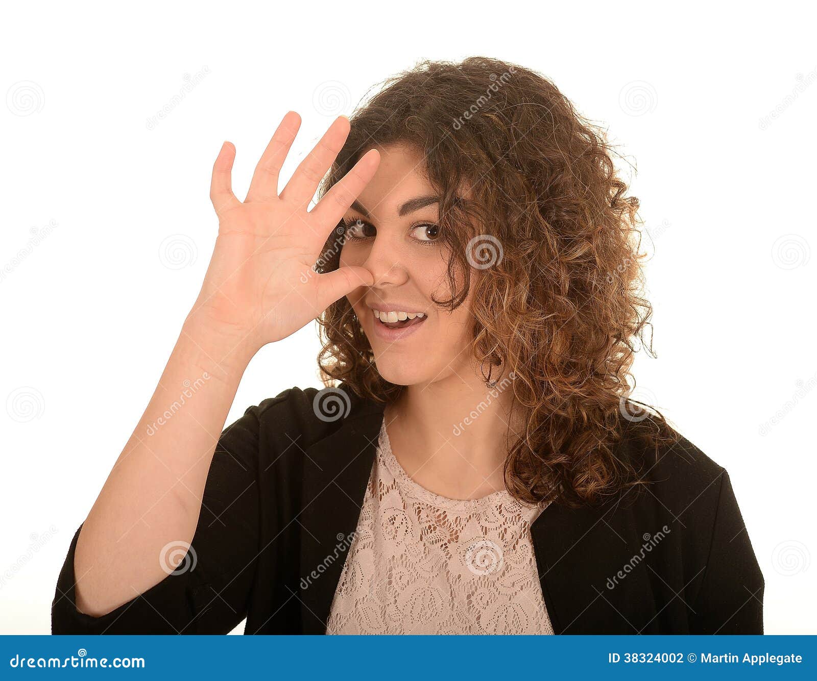 Mujer Que Hace Un Gesto Grosero Foto de archivo - Imagen de detalles ...