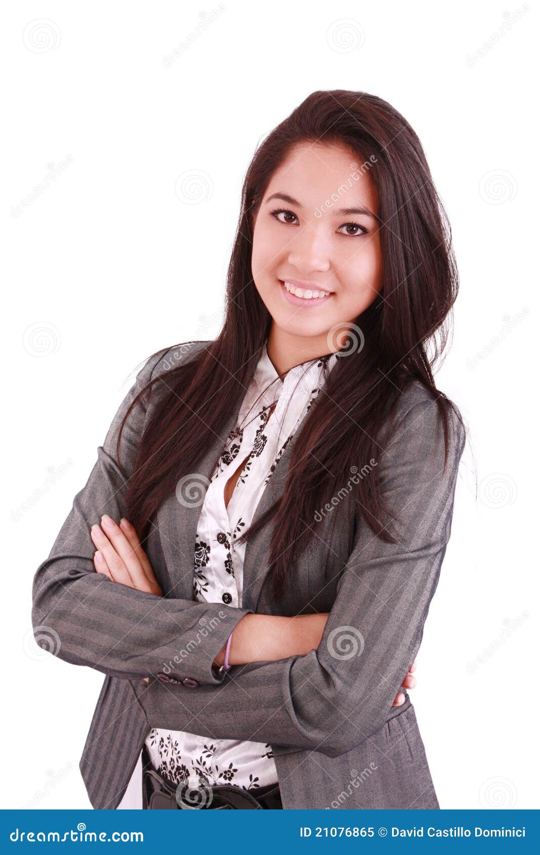 Mujer Que Se Coloca Con La Mano Plegable Imagen de archivo - Imagen de ...