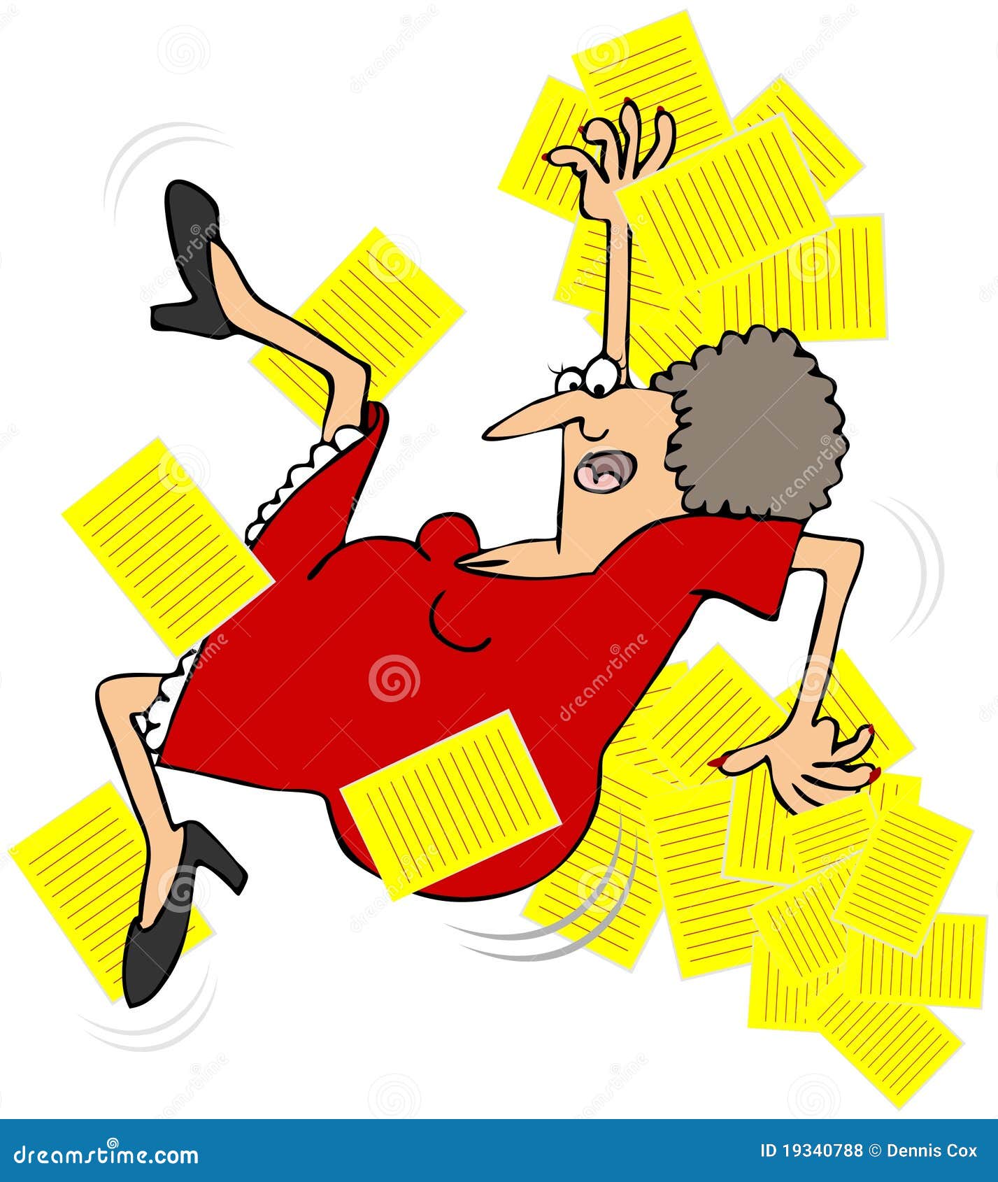 Mujer que toma un resbalón stock de ilustración. Ilustración de ...