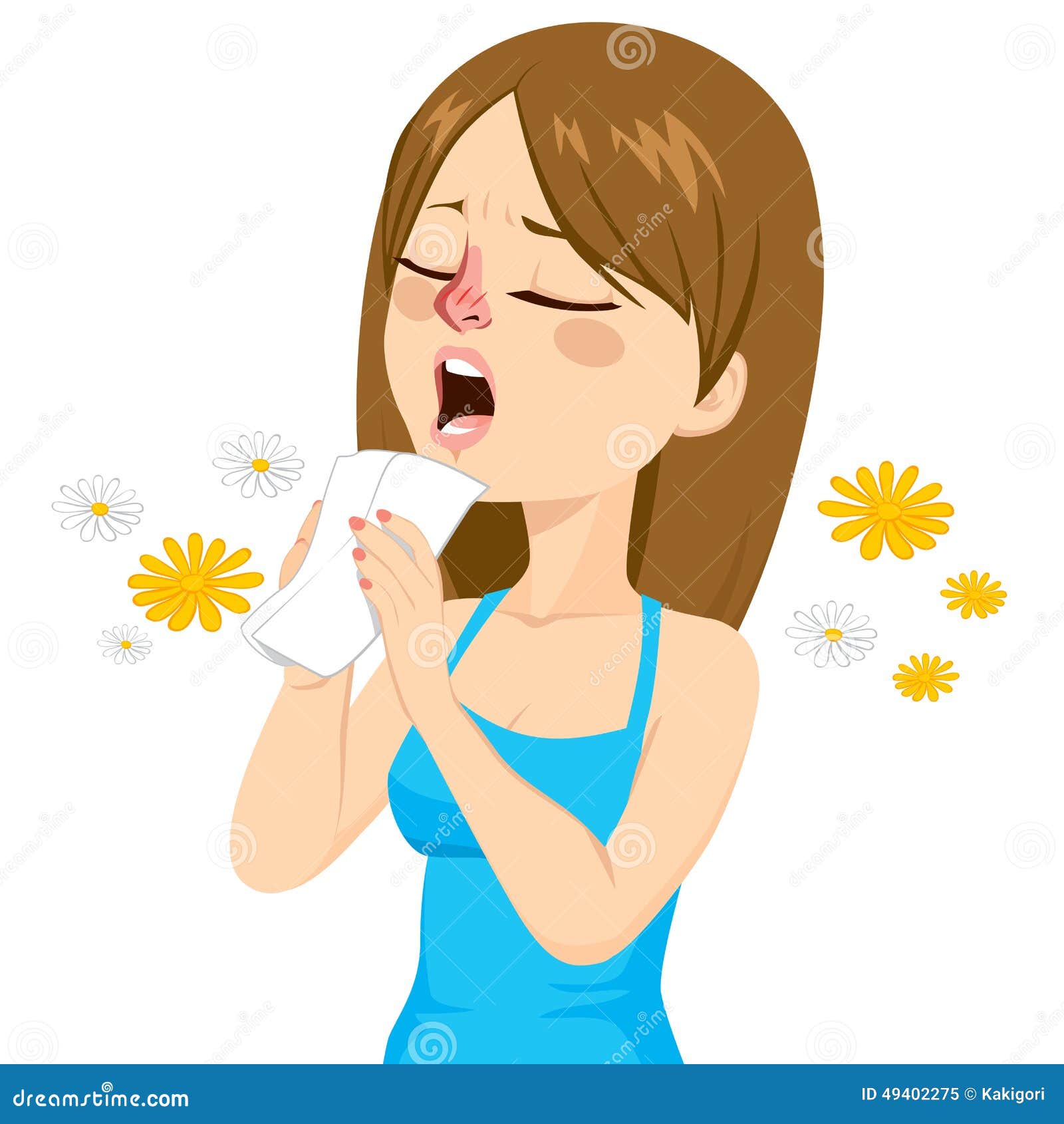 Mujer que va a estornudar ilustración del vector. Ilustración de dolor ...