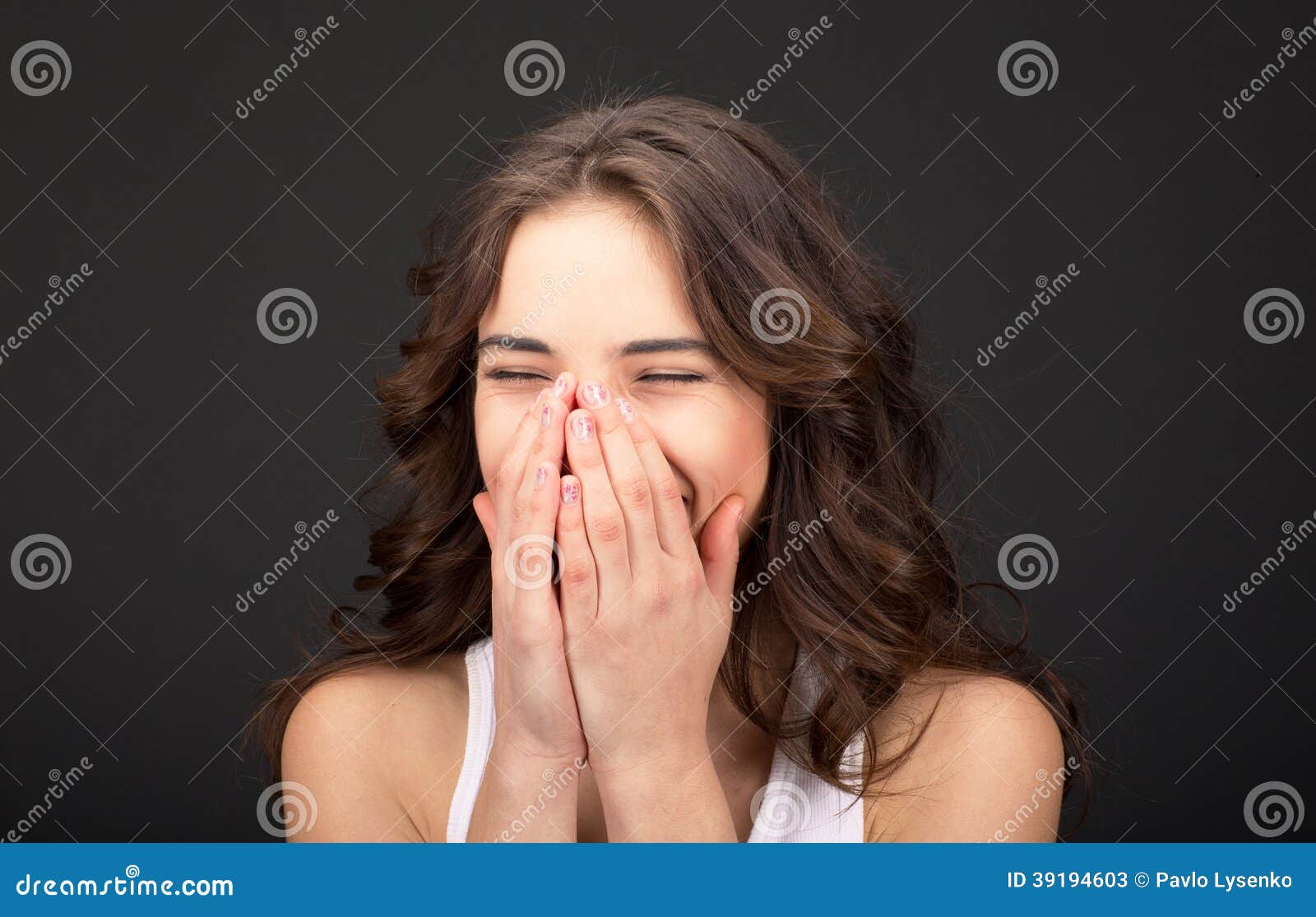 Mujer, riendo imagen de archivo. Imagen de muchacha, blanco - 39194603