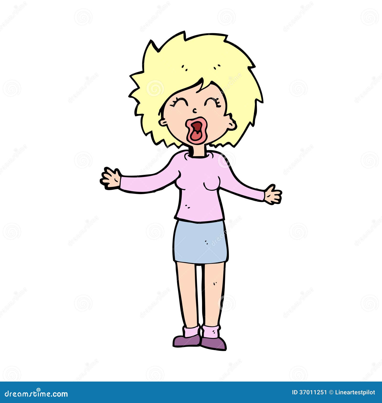 Mujer Ruidosa De La Historieta Ilustración del Vector - Ilustración de ...