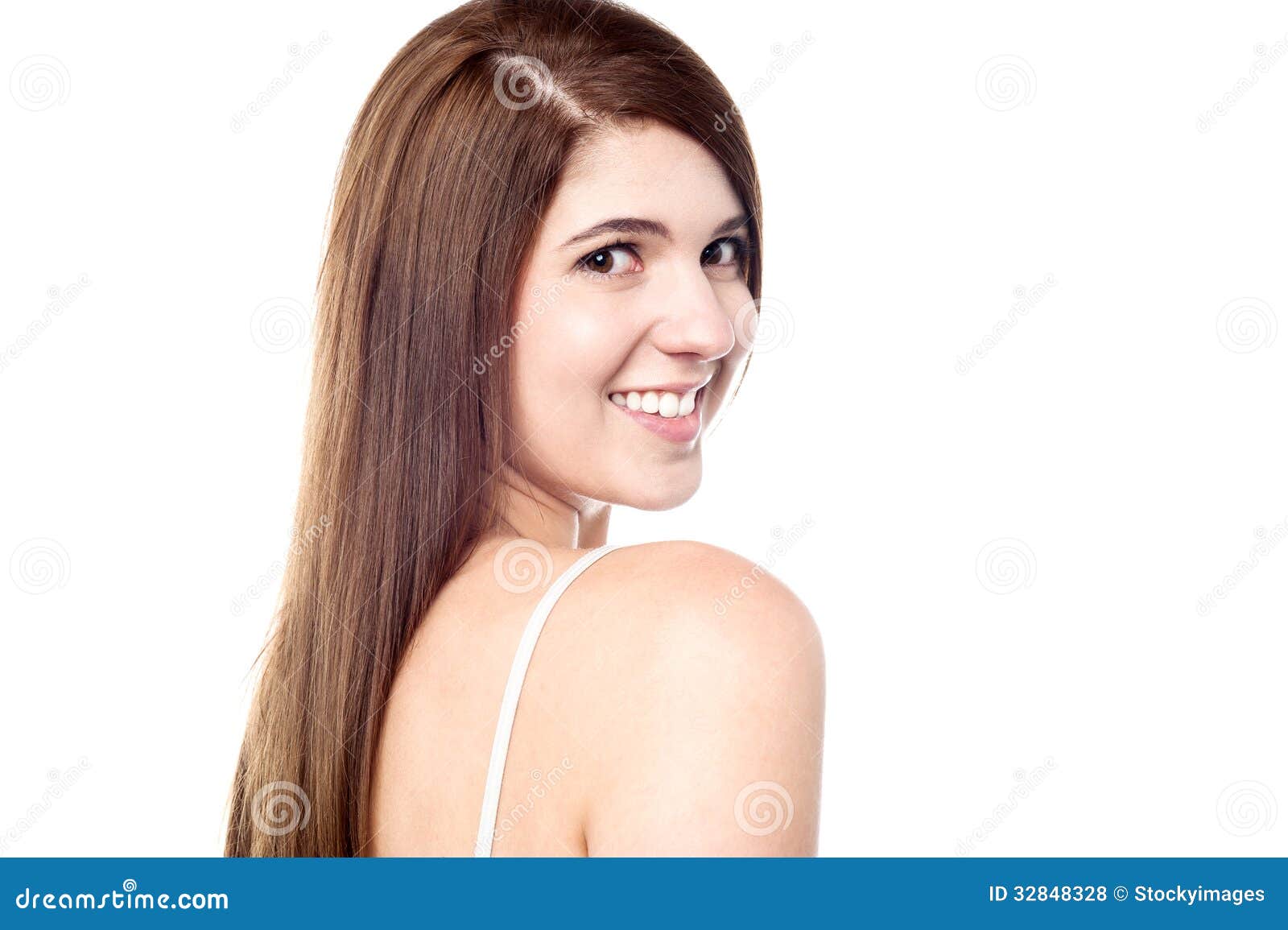 Mujer Sensual Que Lleva Una Sonrisa Brillante Foto De Archivo Imagen
