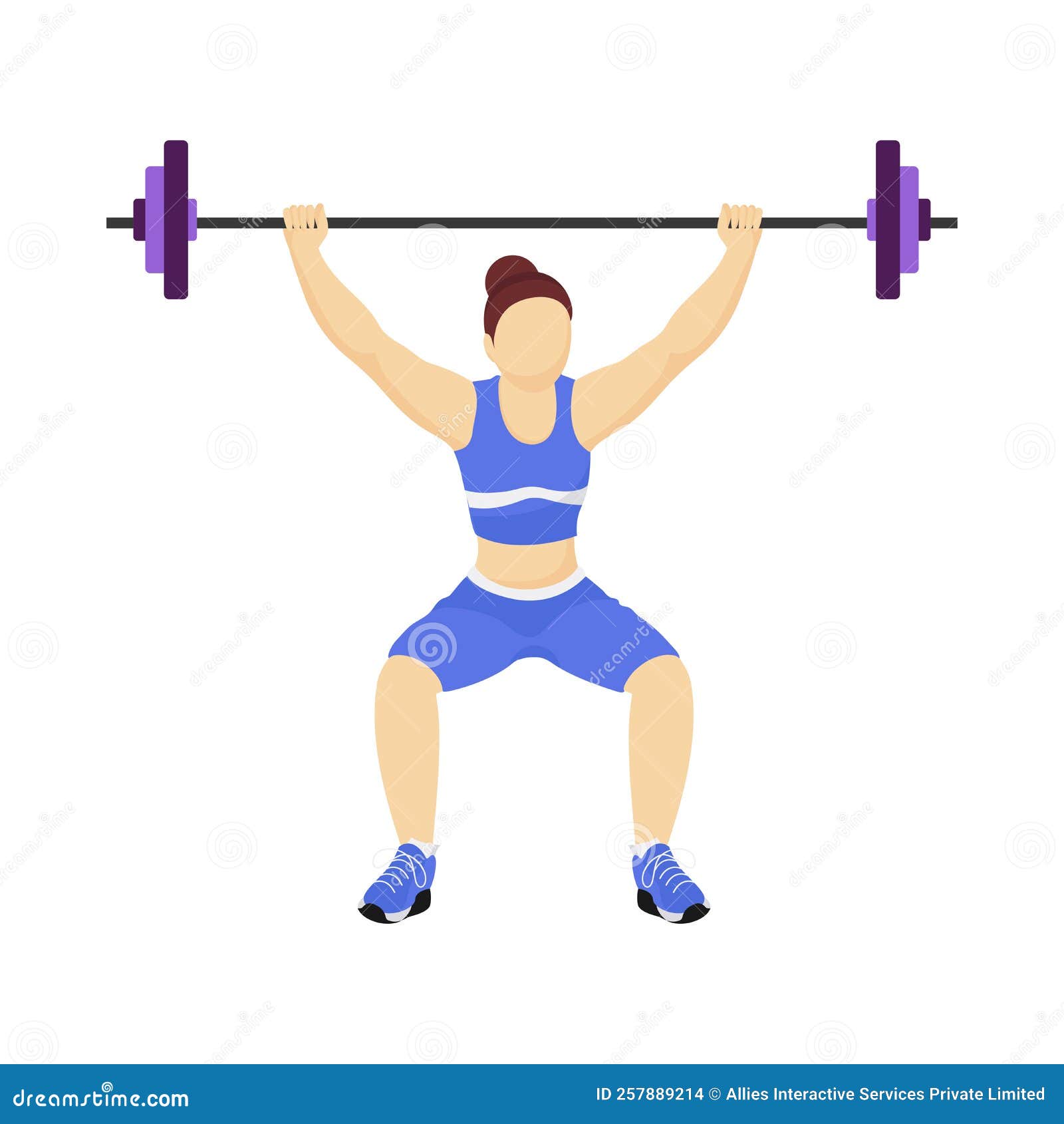 Mujer Sin Rostro Levantando Timbre En Blanco Stock de ilustración ...