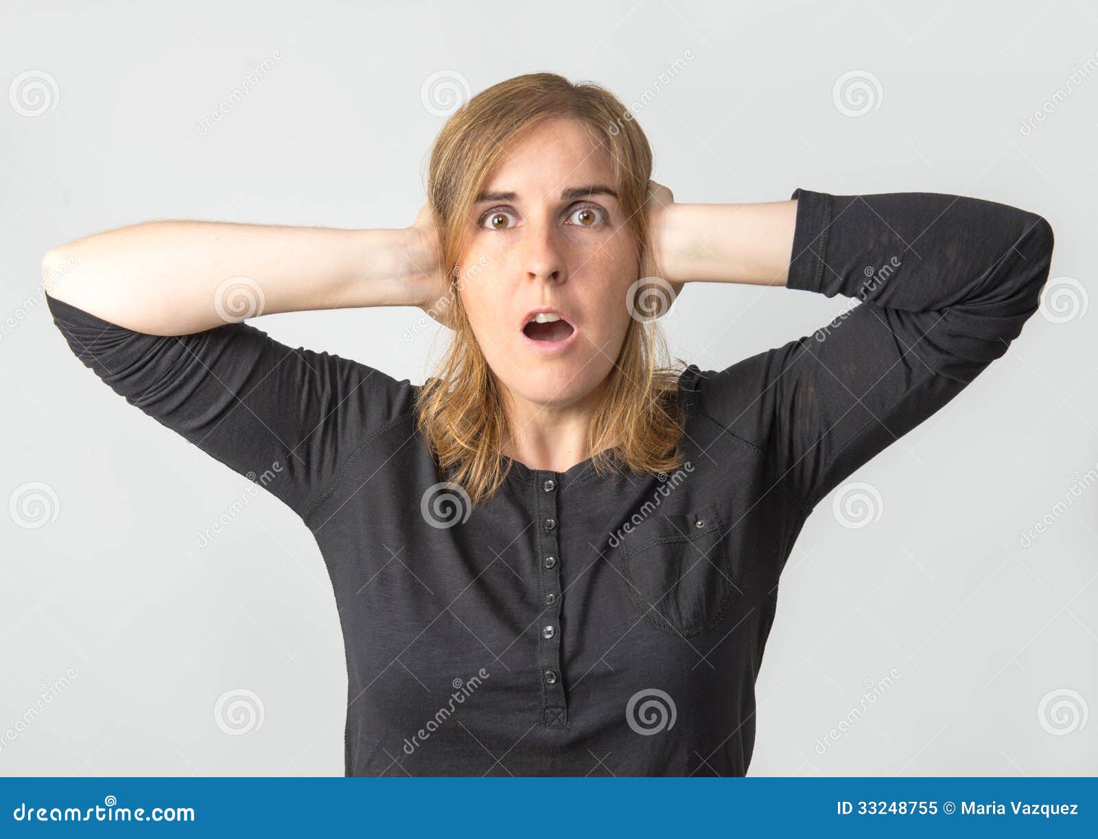 Mujer sorprendida imagen de archivo. Imagen de conmocionado - 33248755