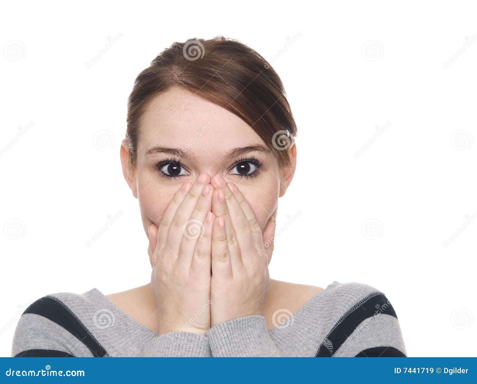 Mujer sorprendida imagen de archivo. Imagen de amplio - 7441719