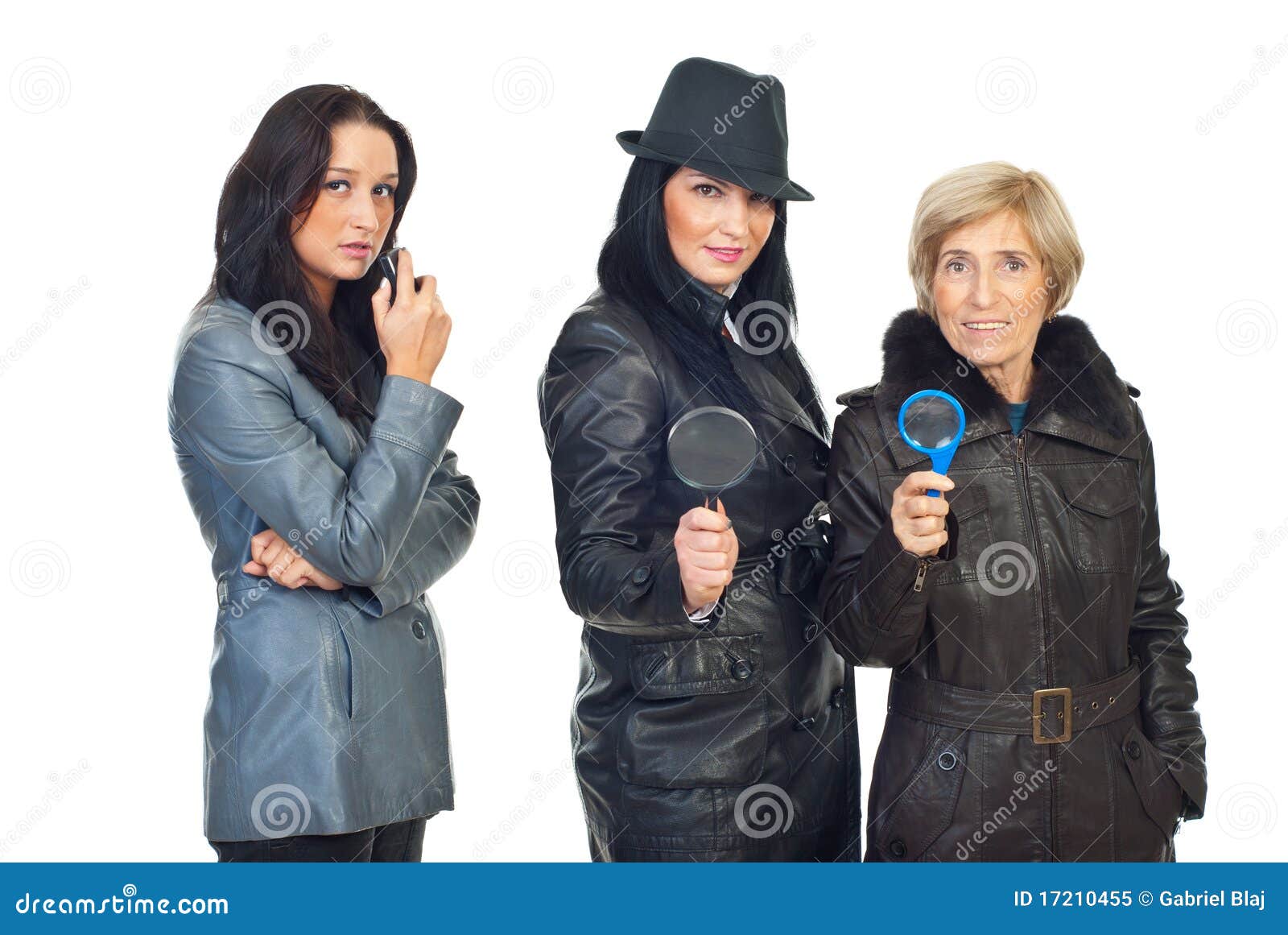 Mujeres de los detectives imagen de archivo. Imagen de lupa - 17210455