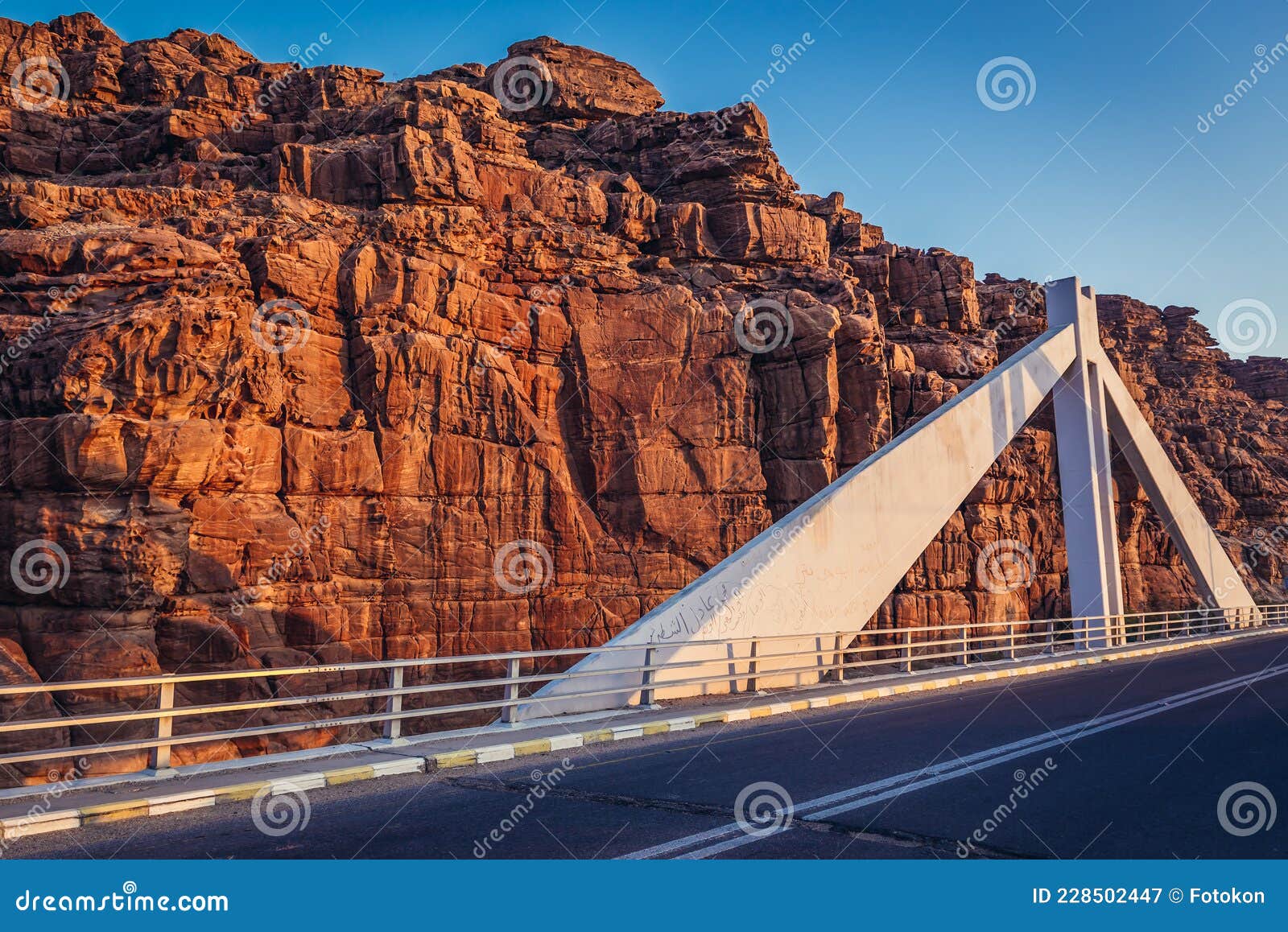 Mujib Bridge in Jordan stock image. Image of asia, dead - 228502447