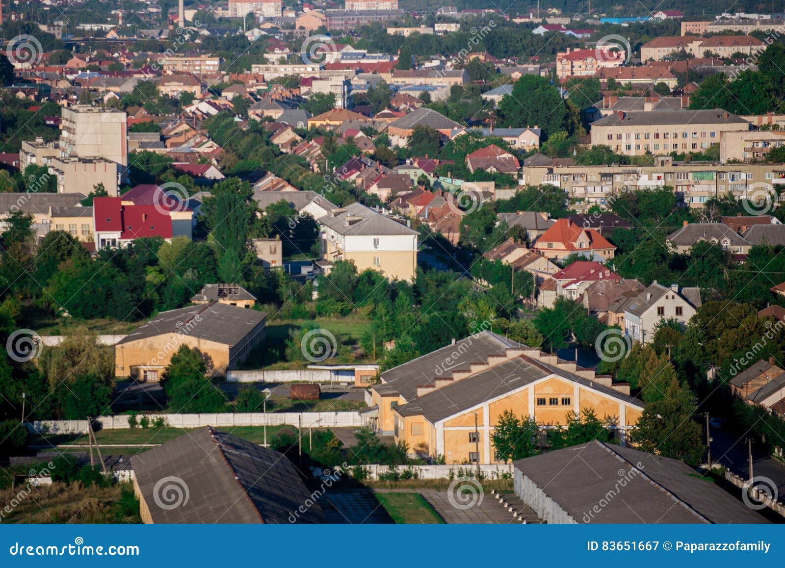 Mukachevo Ukraine Aerial View of Stock Image - Image of wells, screwed ...