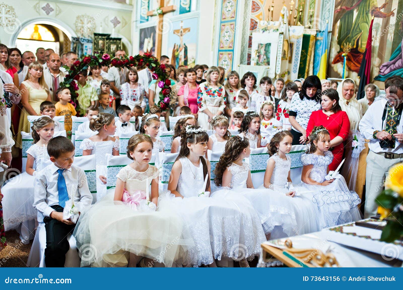 Mukyluntsi , Ukraine - 26 June, 2016: First Holy Communion. Editorial ...